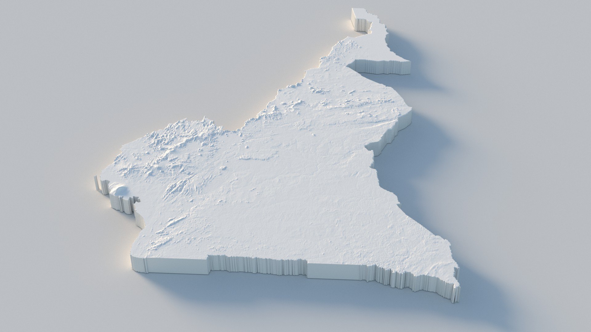 Cameroon Terrain Map 3D Model - TurboSquid 2335473