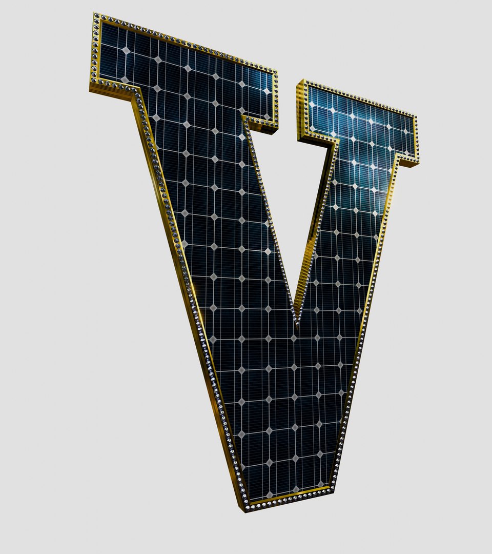Solar Panel Letter - V 3D Model - TurboSquid 2242436