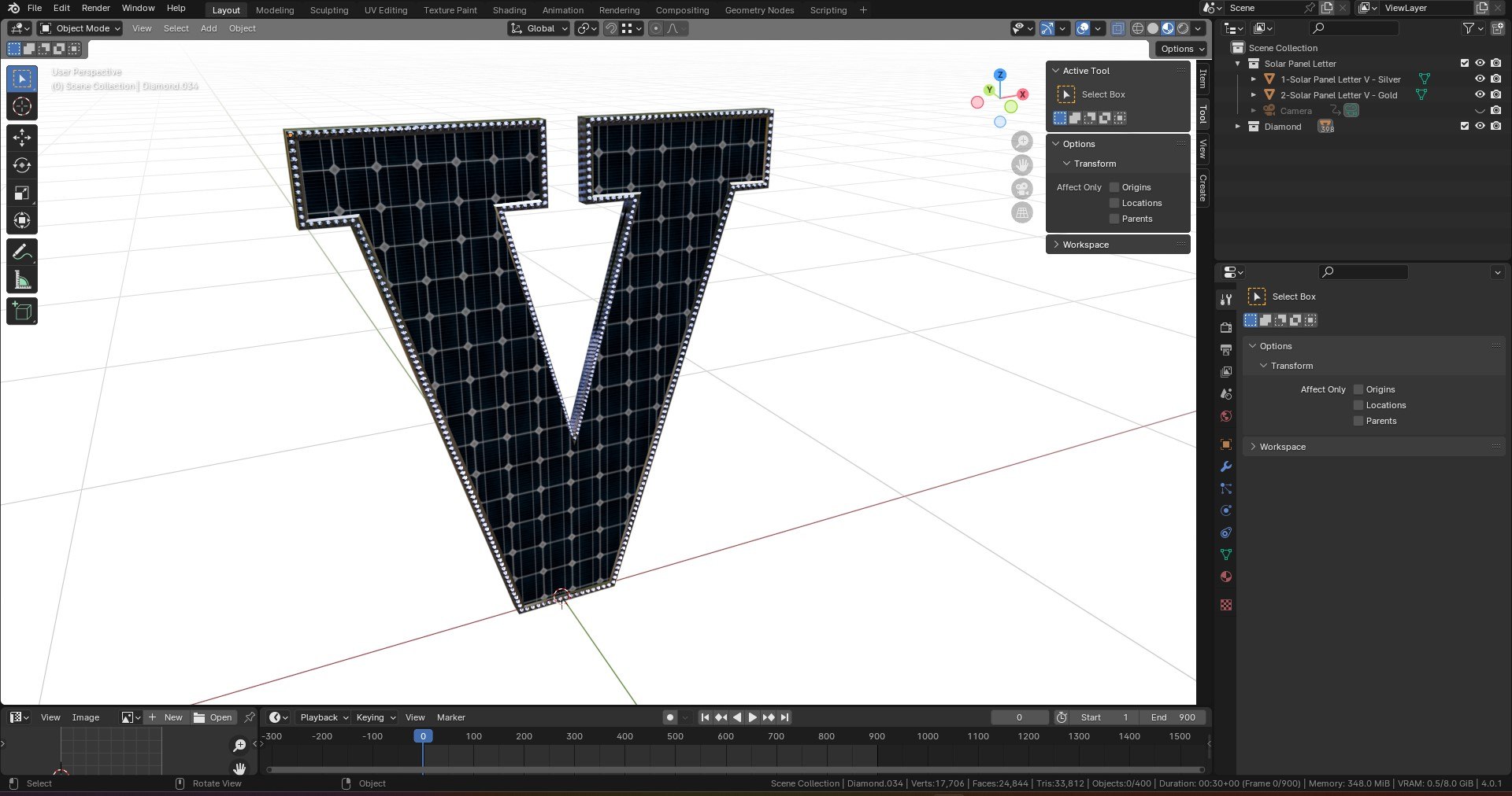 Solar Panel Letter - V 3D Model - TurboSquid 2242436