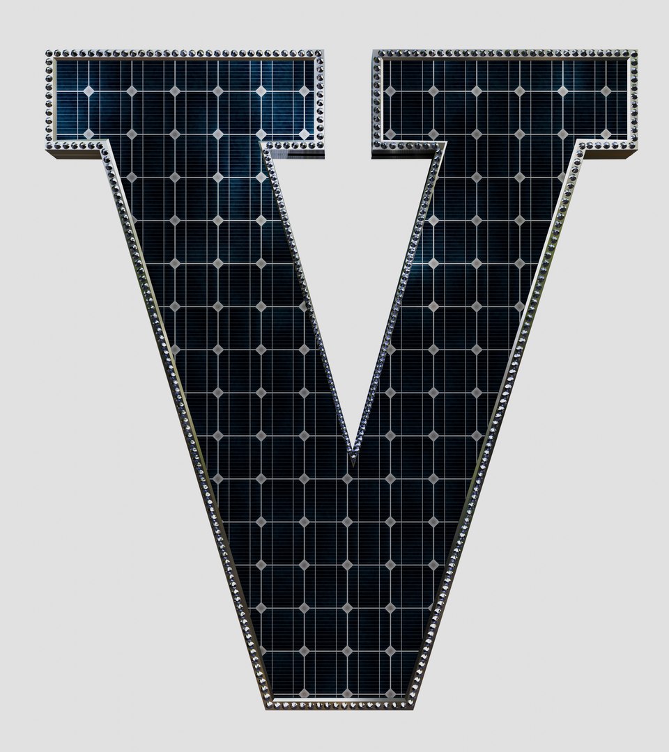 Solar Panel Letter - V 3D Model - TurboSquid 2242436