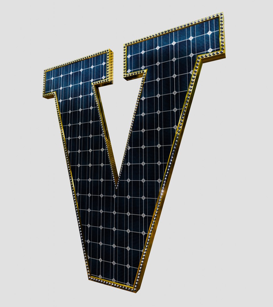 Solar Panel Letter - V 3D Model - TurboSquid 2242436