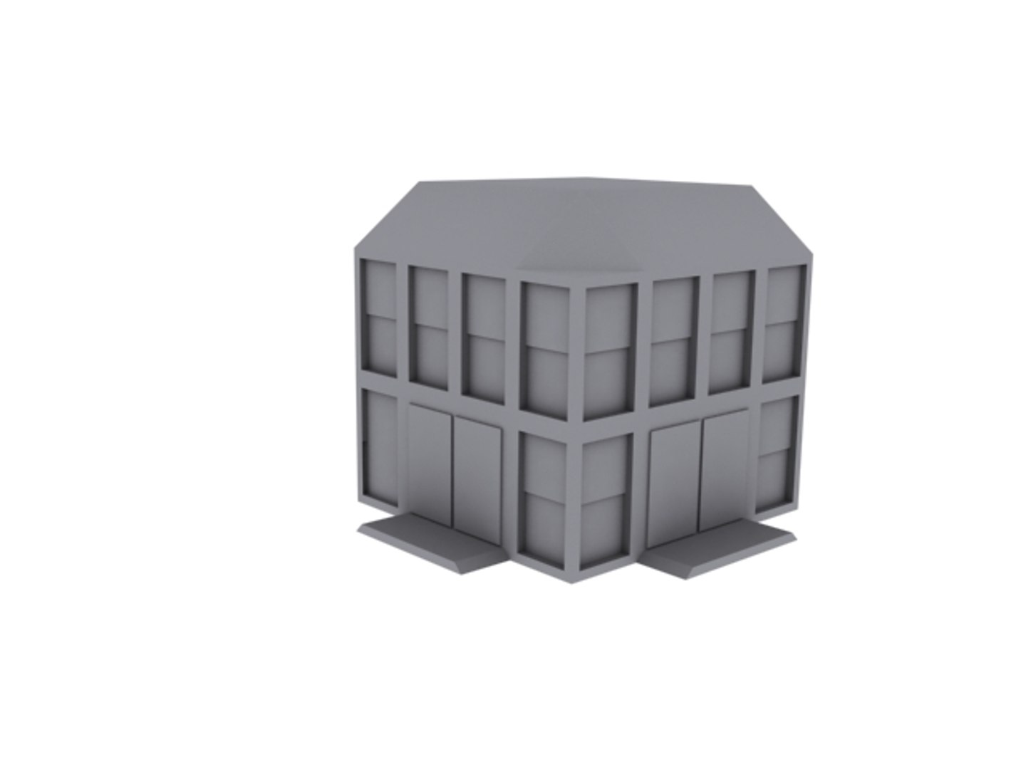 3d Model Corner Building Facade