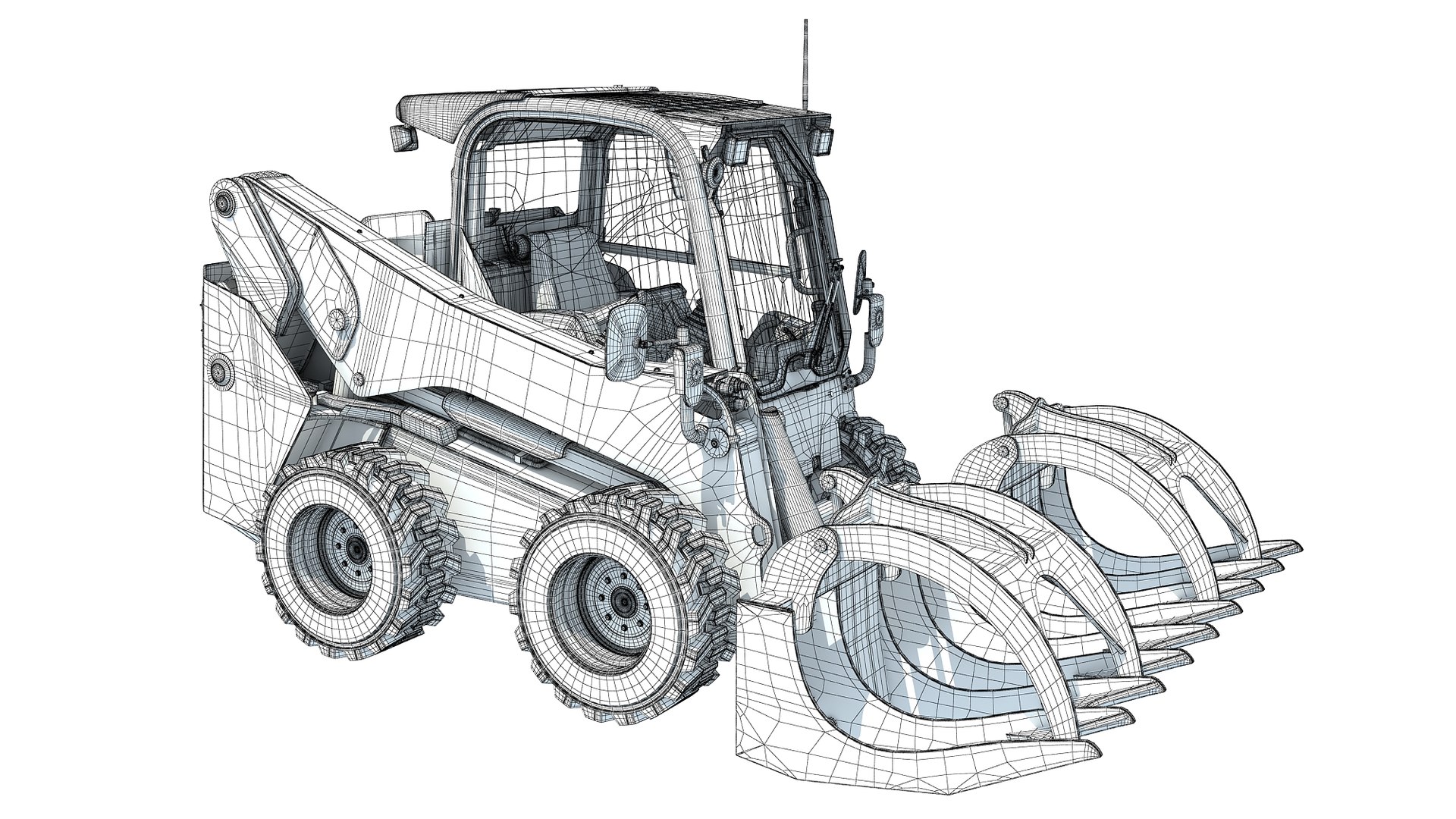 3D Skid Steer Loader Log - TurboSquid 1638801