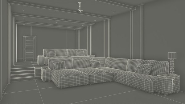 modelo 3d Interior de cine en casa - TurboSquid 2233824