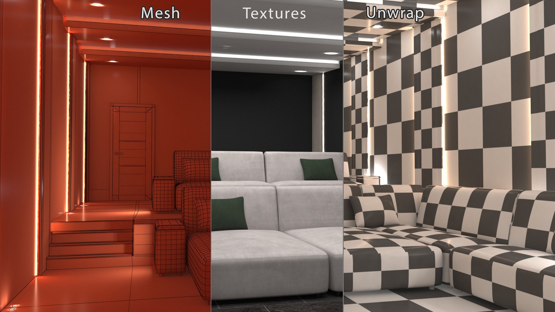 3D Home Cinema Interior Model - TurboSquid 2233824