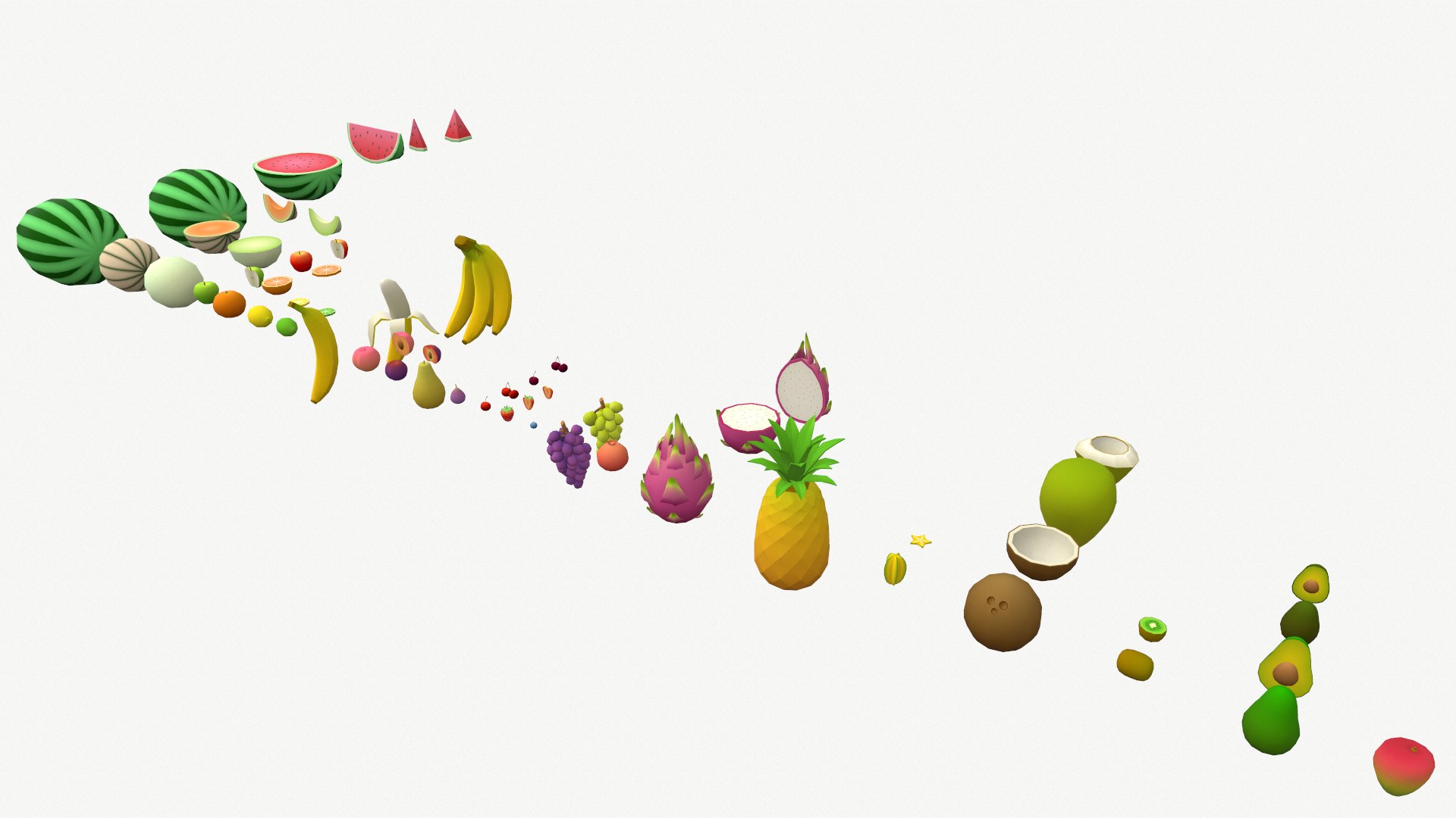 Low Poly Fruit Set 3D Model - TurboSquid 2118134