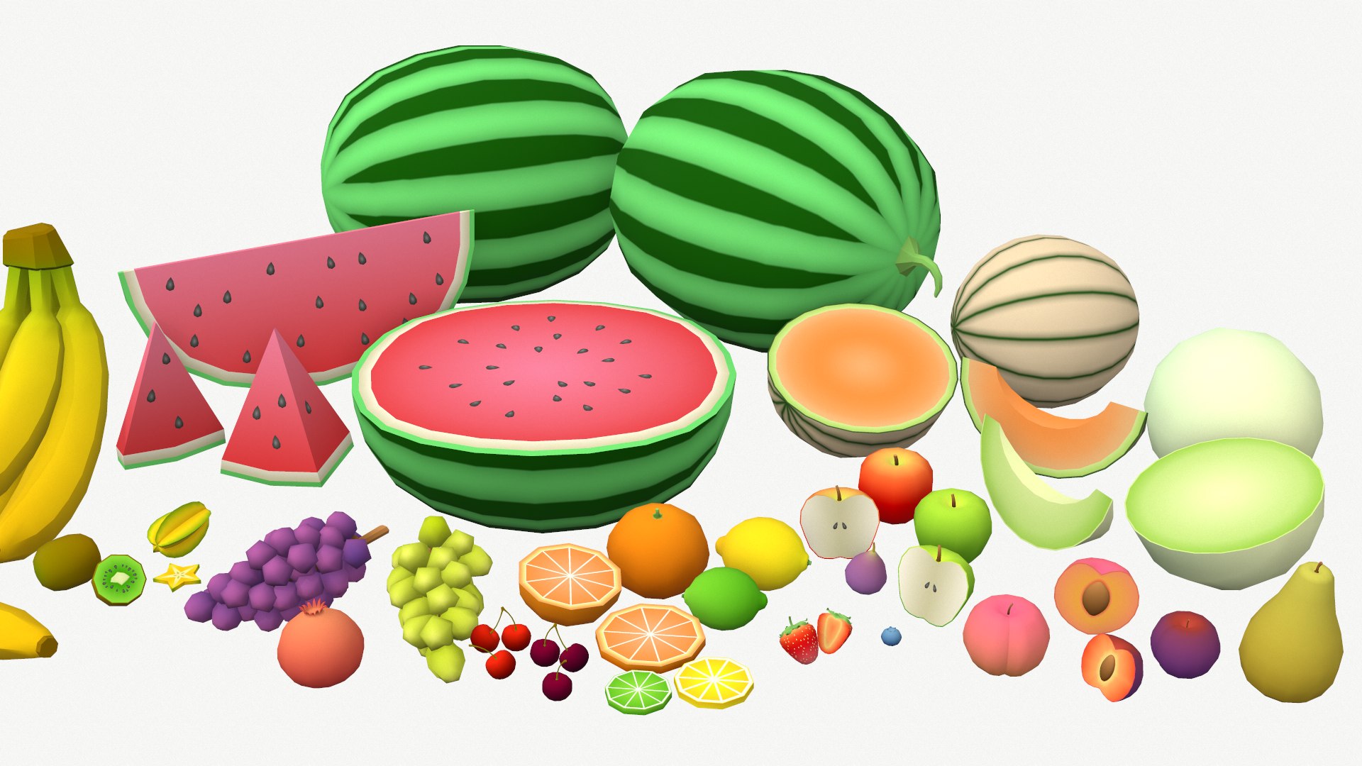 Low Poly Fruit Set 3D Model - TurboSquid 2118134