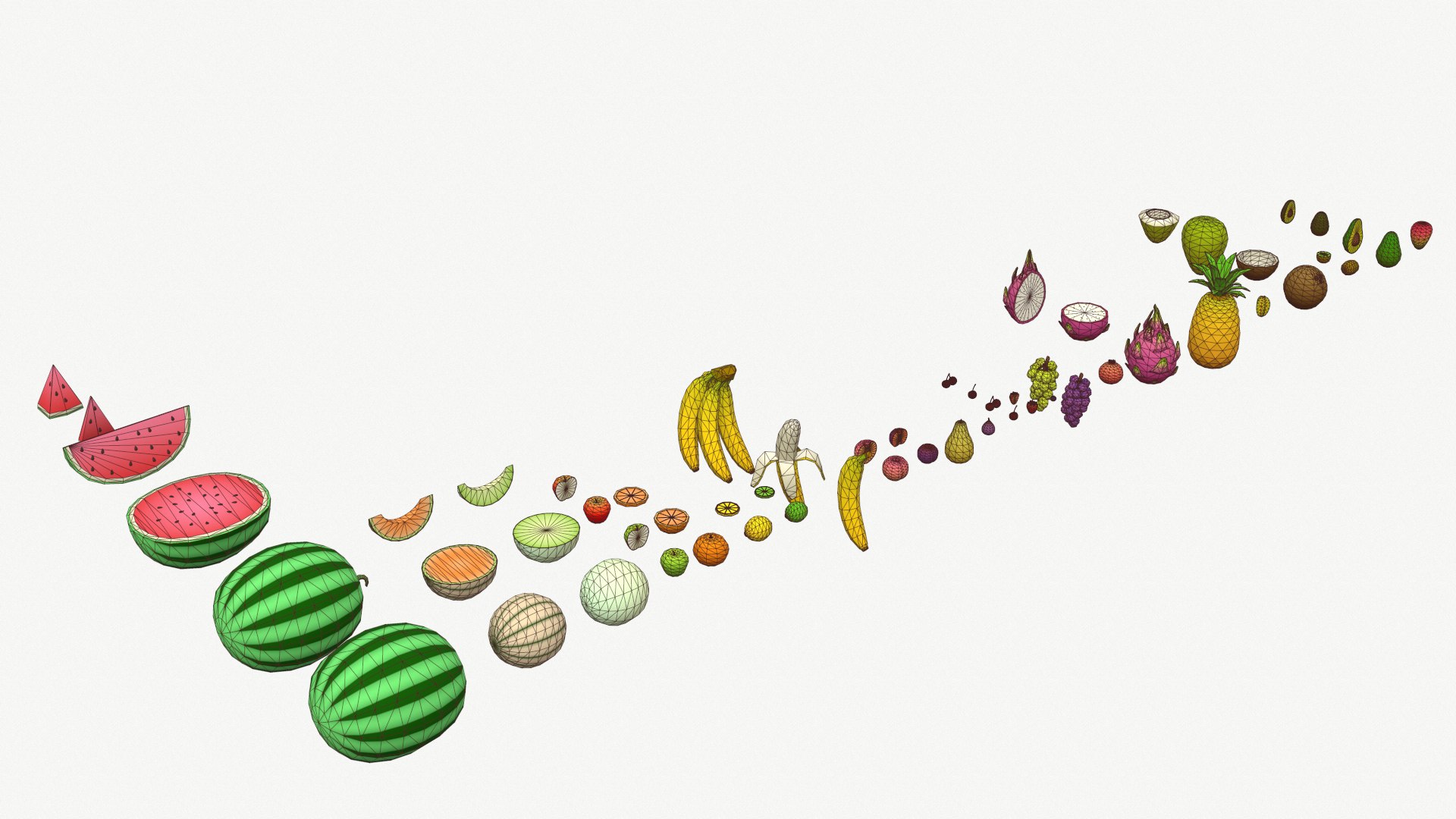 Low Poly Fruit Set 3D Model - TurboSquid 2118134