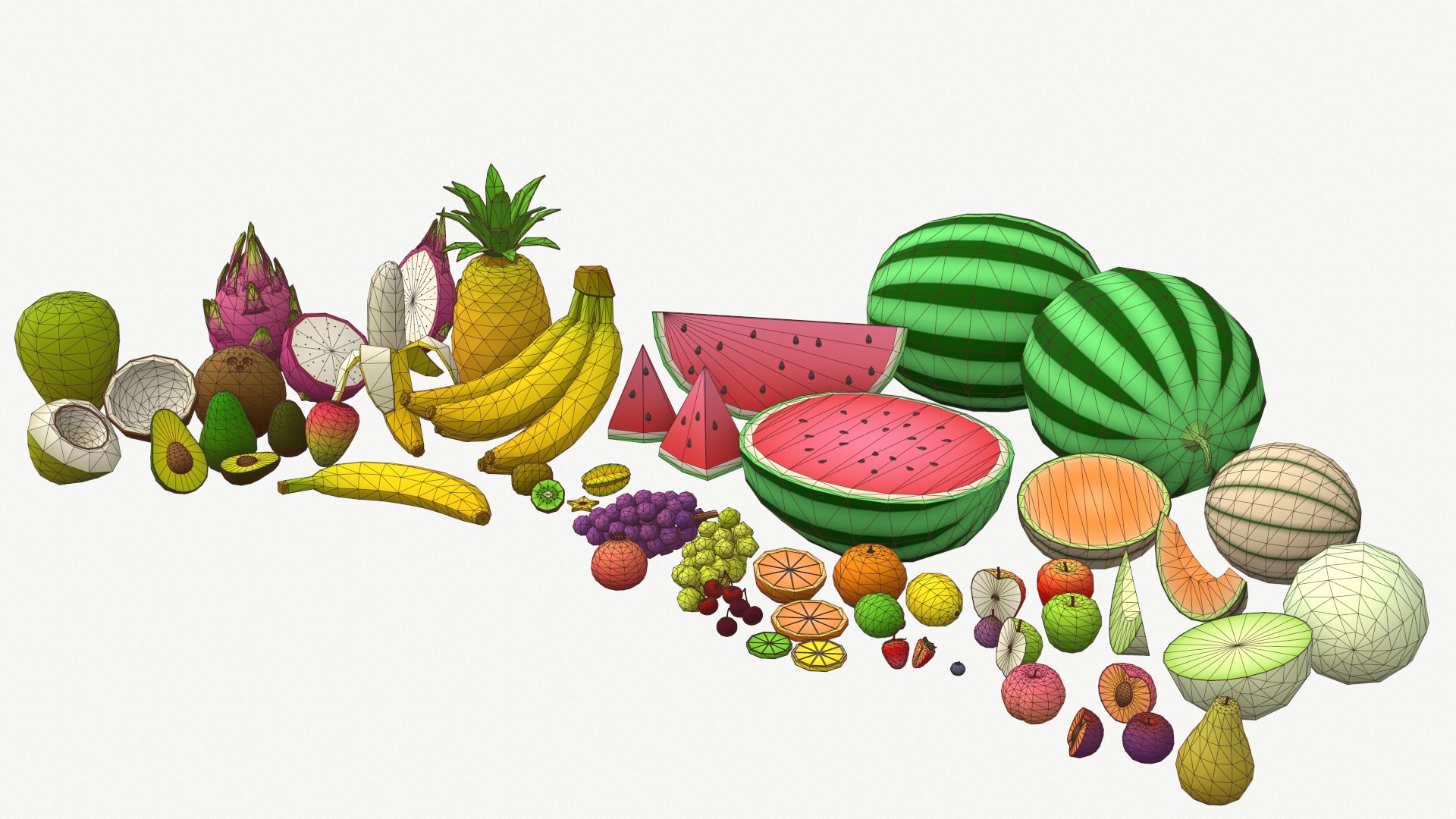 Low Poly Fruit Set 3D Model - TurboSquid 2118134