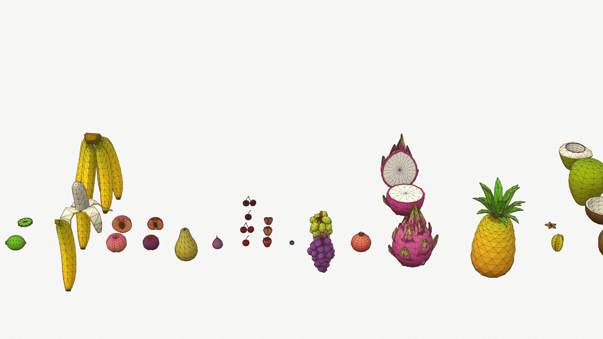 Low Poly Fruit Set 3D Model - TurboSquid 2118134