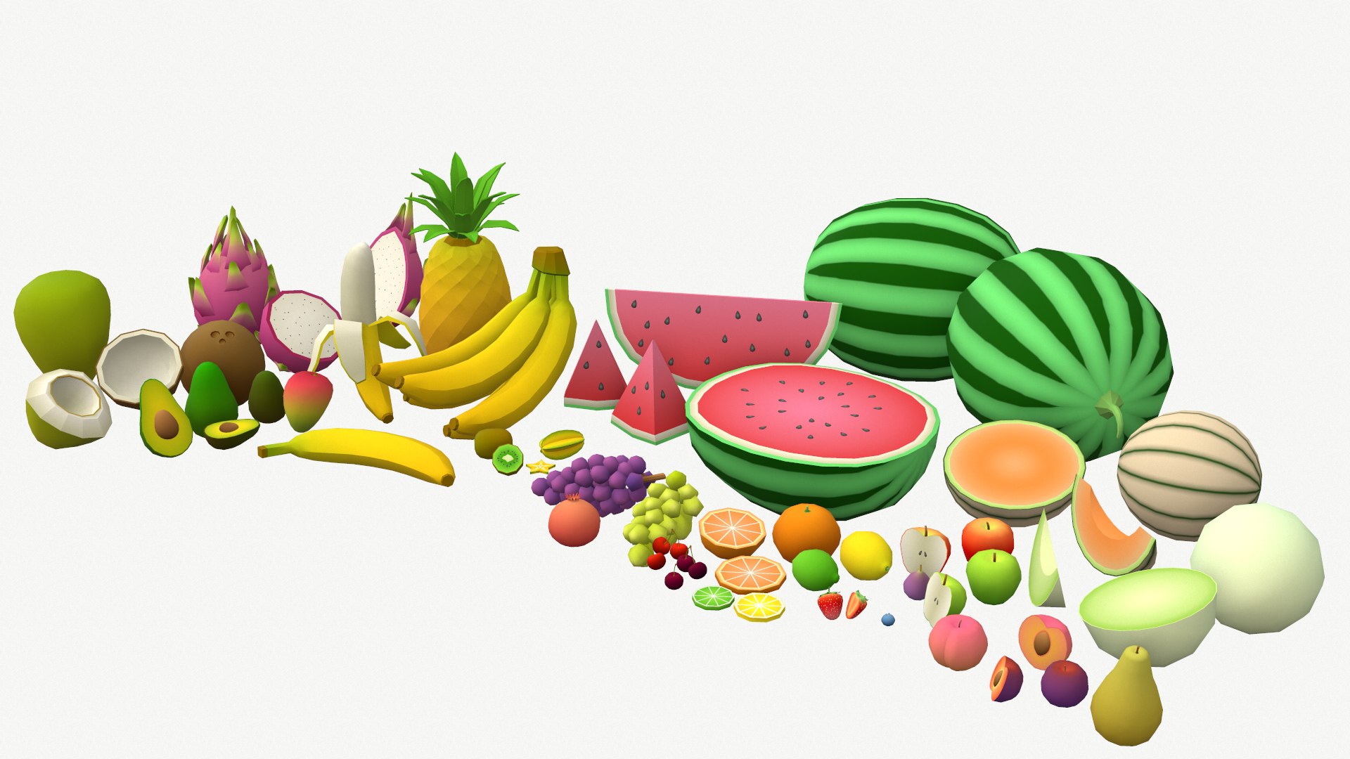 Low Poly Fruit Set 3D Model - TurboSquid 2118134