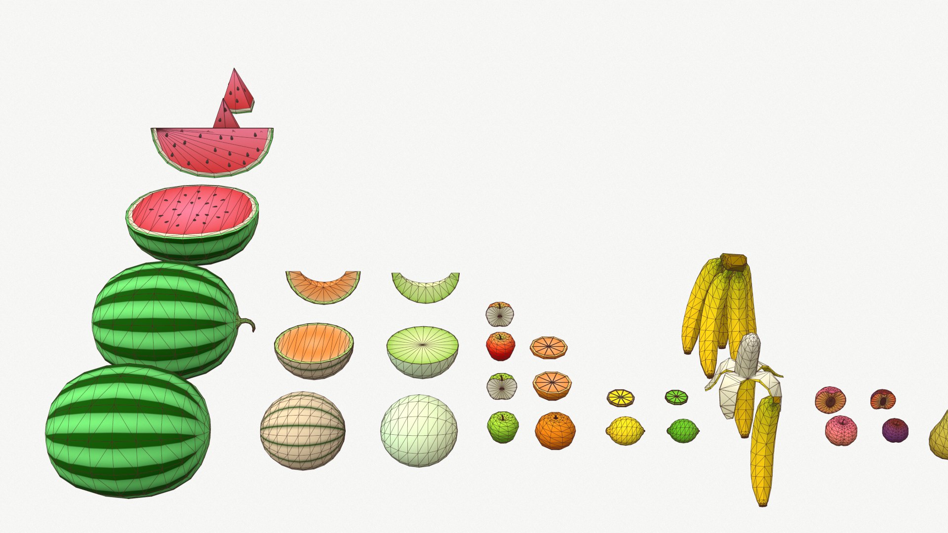 Low Poly Fruit Set 3D Model - TurboSquid 2118134