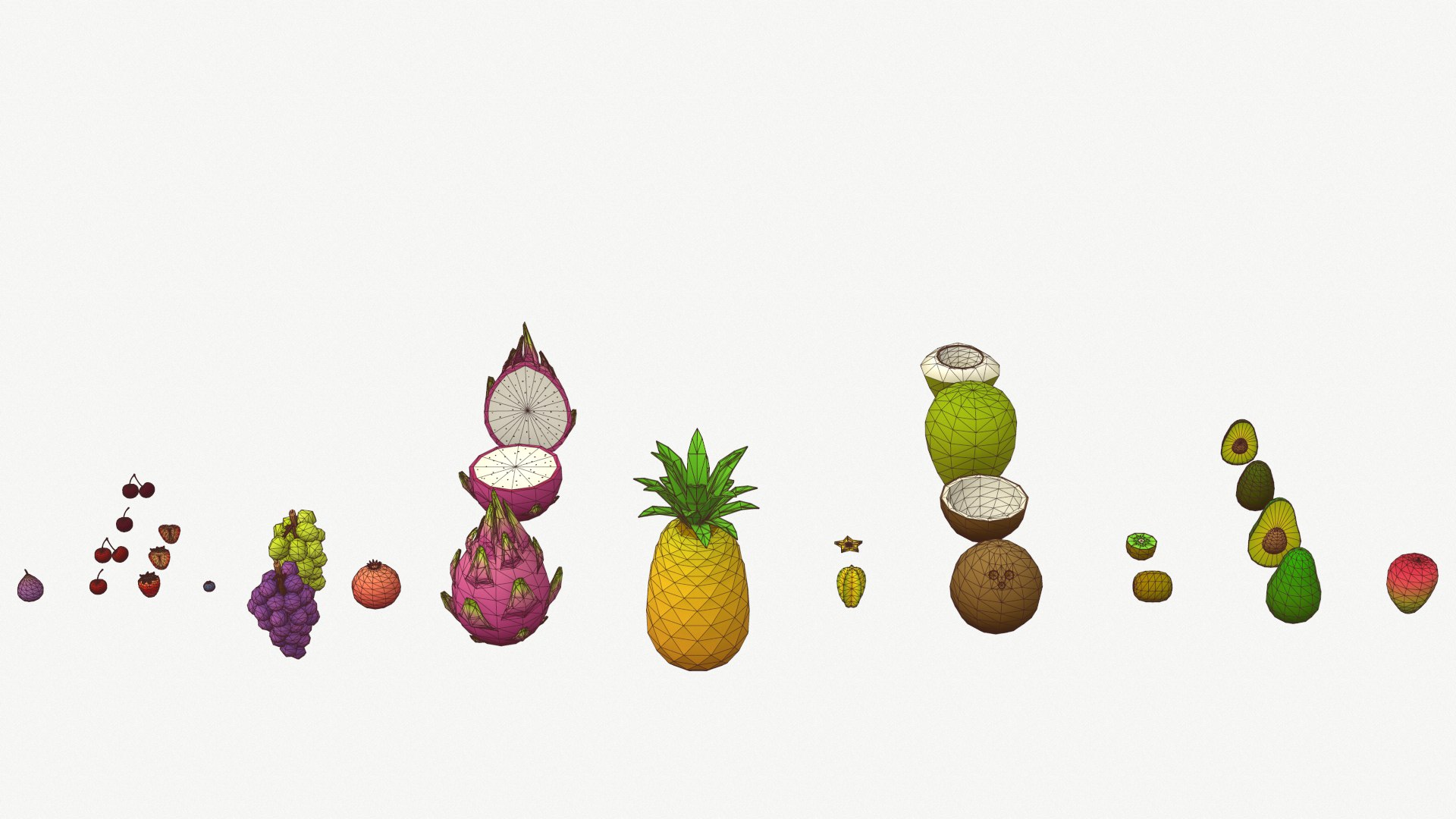 Low Poly Fruit Set 3D Model - TurboSquid 2118134