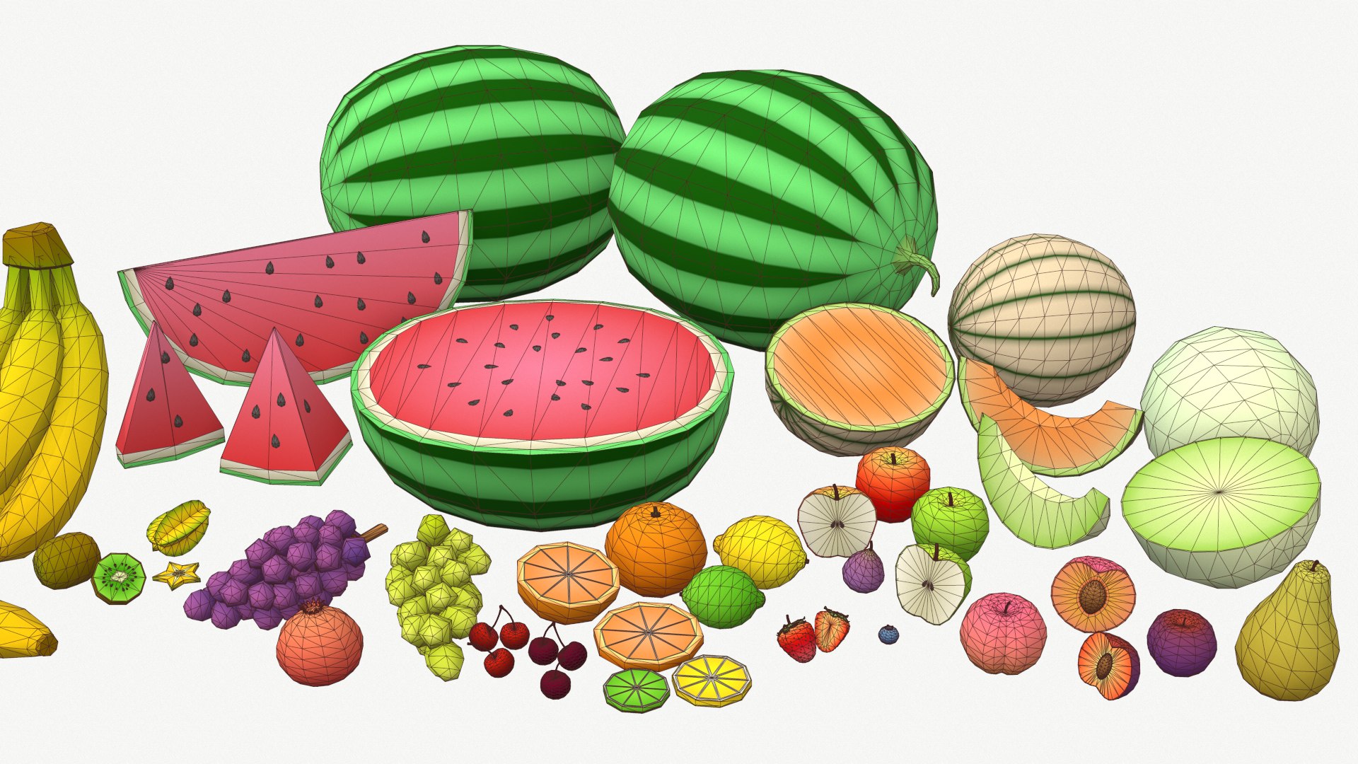Low Poly Fruit Set 3D Model - TurboSquid 2118134