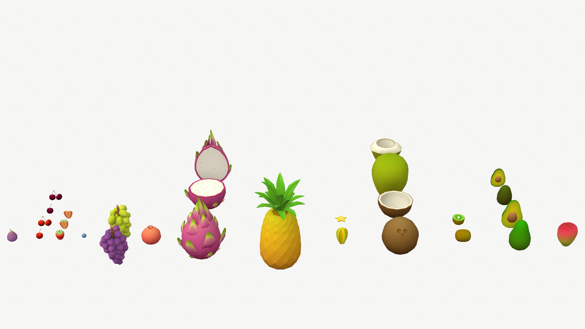 Low Poly Fruit Set 3D Model - TurboSquid 2118134