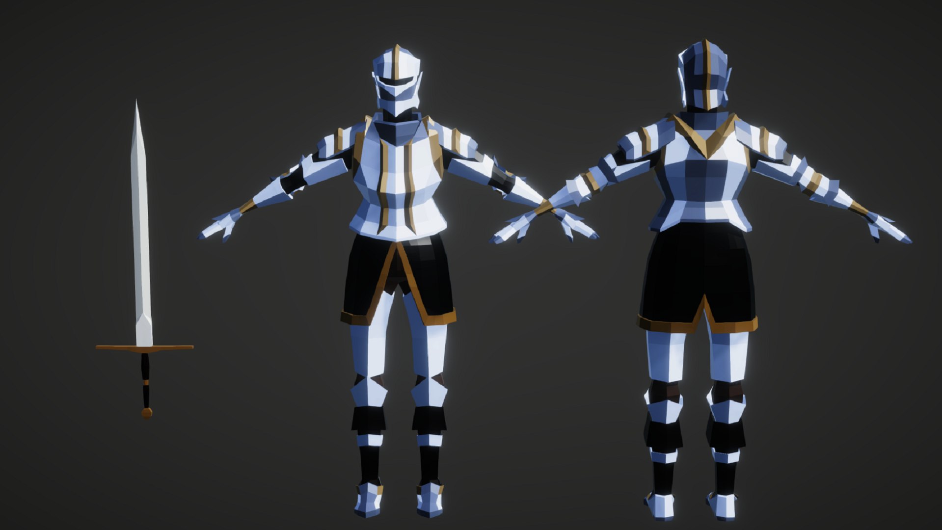 Longswordsman Knight Low-Poly Model 3D Model - TurboSquid 1724243