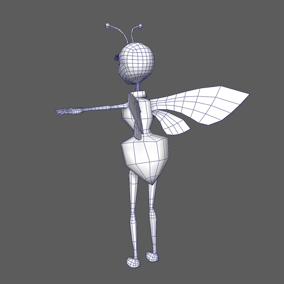 3d Cartoon Queen Bee Model