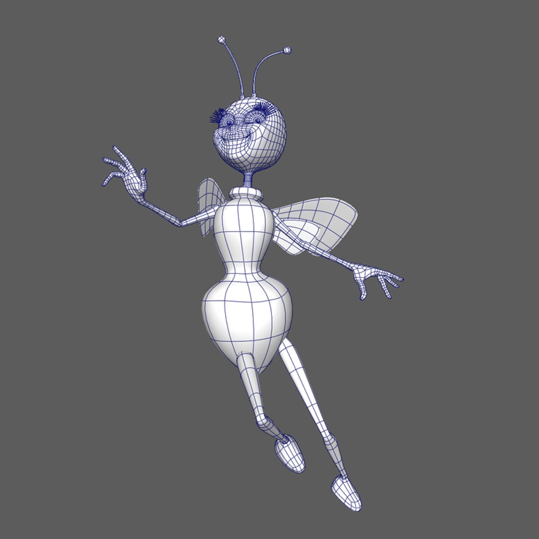3d Cartoon Queen Bee Model