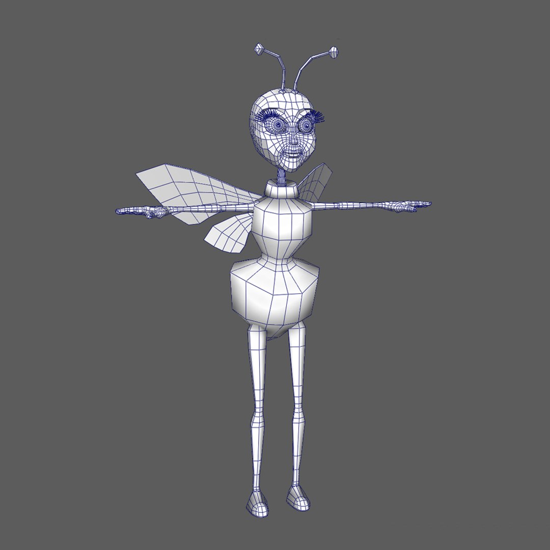 3d Cartoon Queen Bee Model