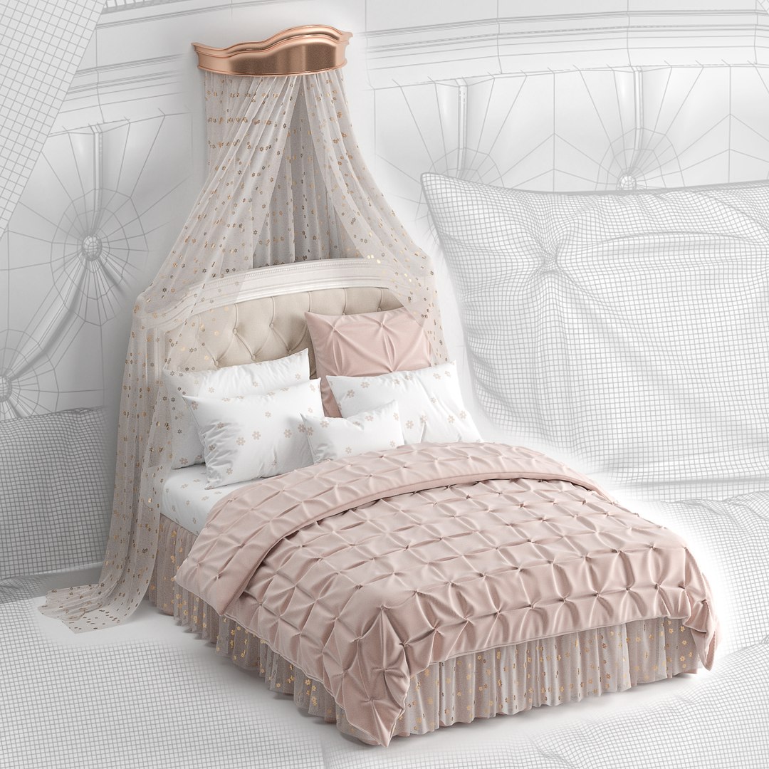 3D Model Blythe Upholstered Without Footboard Bed - TurboSquid 2356843