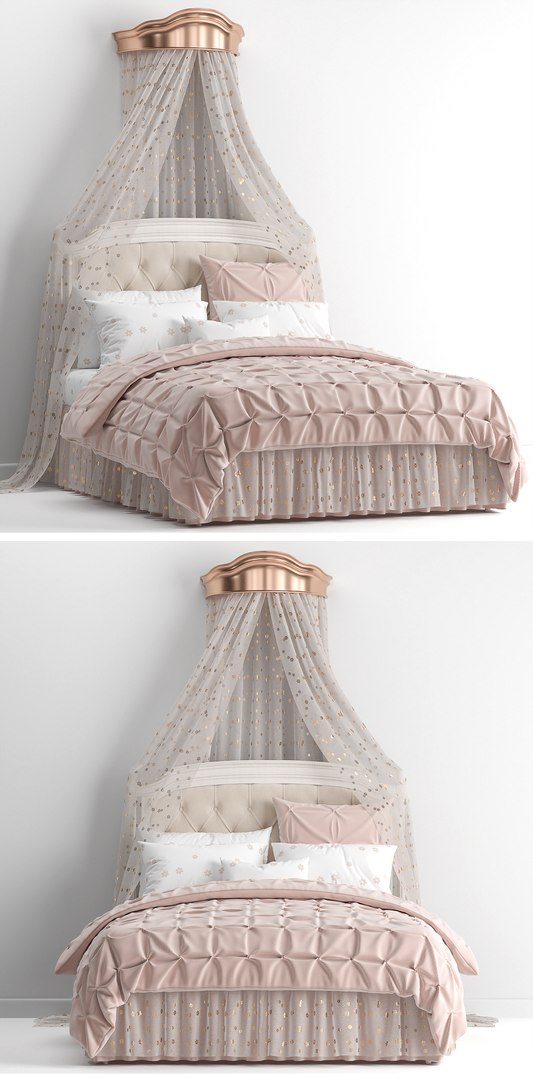 3D Model Blythe Upholstered Without Footboard Bed - TurboSquid 2356843