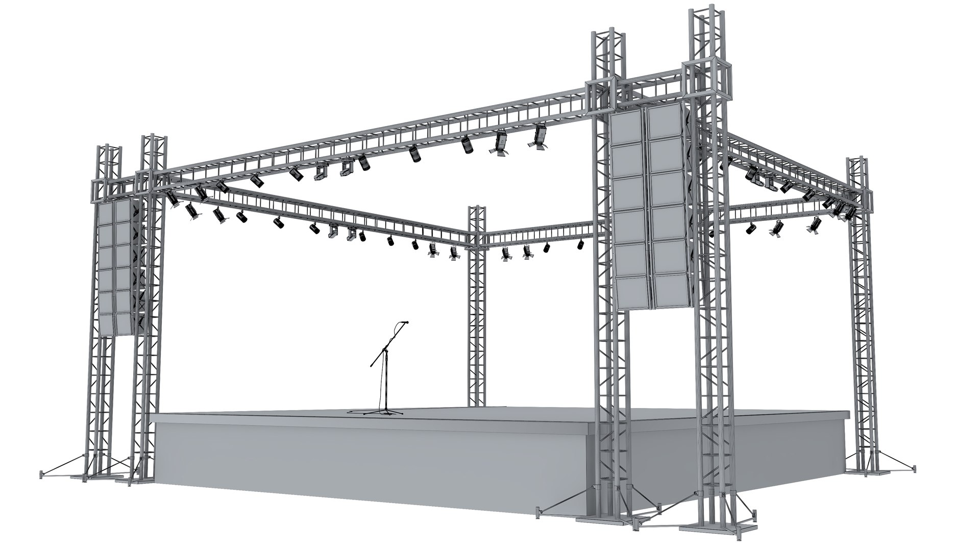 3D Detailed Concert Stage Model - TurboSquid 2268251