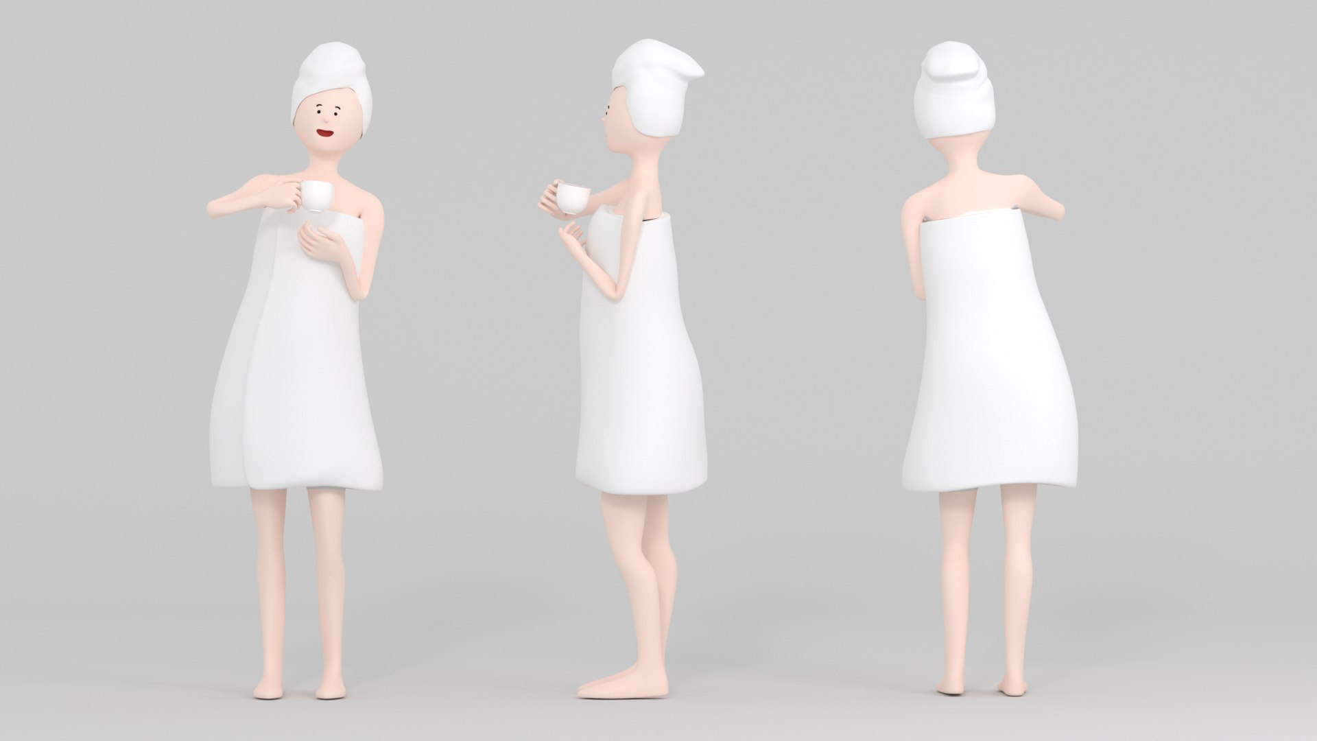 Female Character Set 3D Model - TurboSquid 2249174