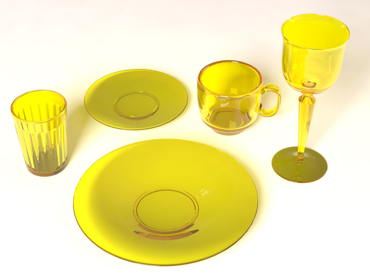 Colored glassware glass cup 3D model - TurboSquid 1228237