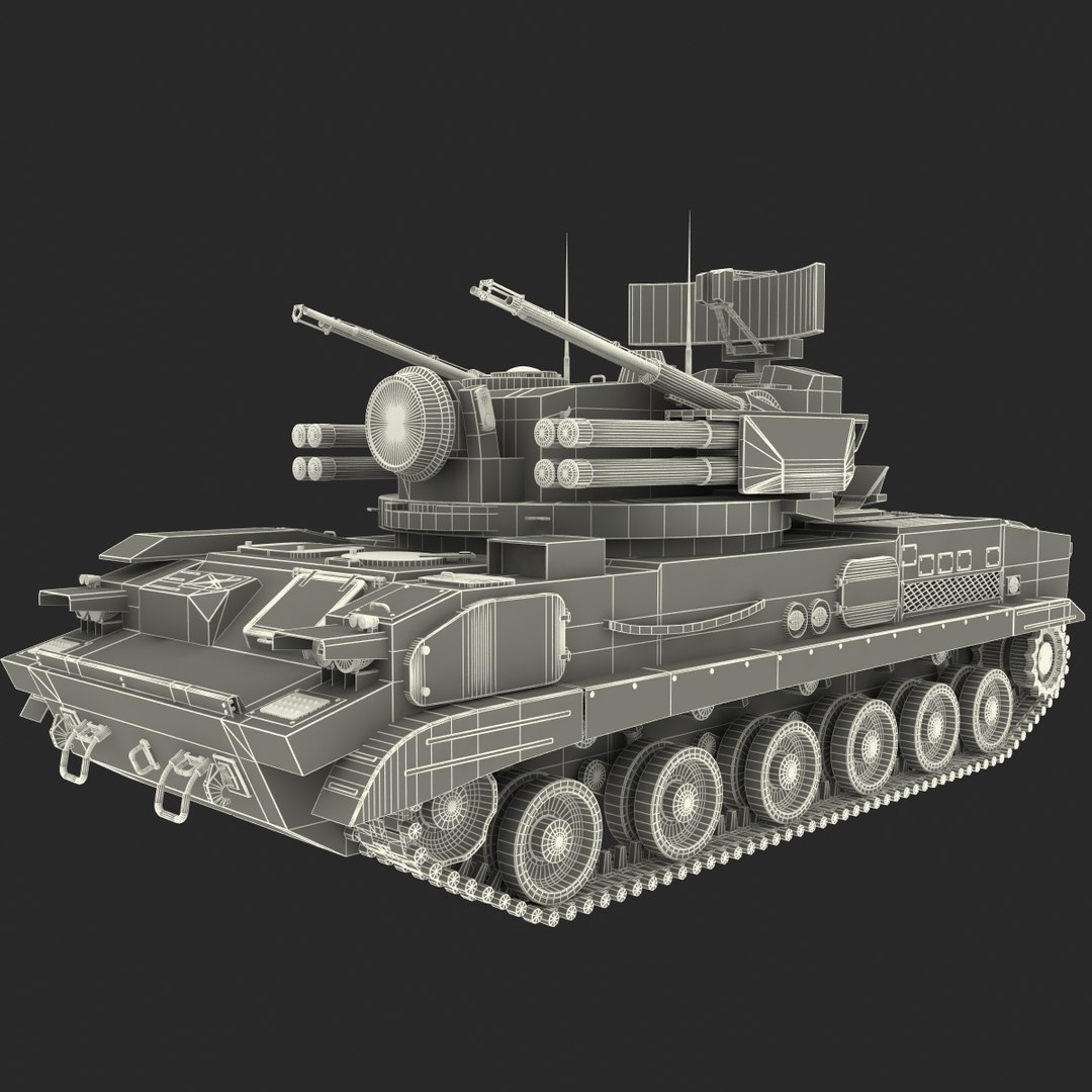 9k22 tunguska sa-19 grison 3d model