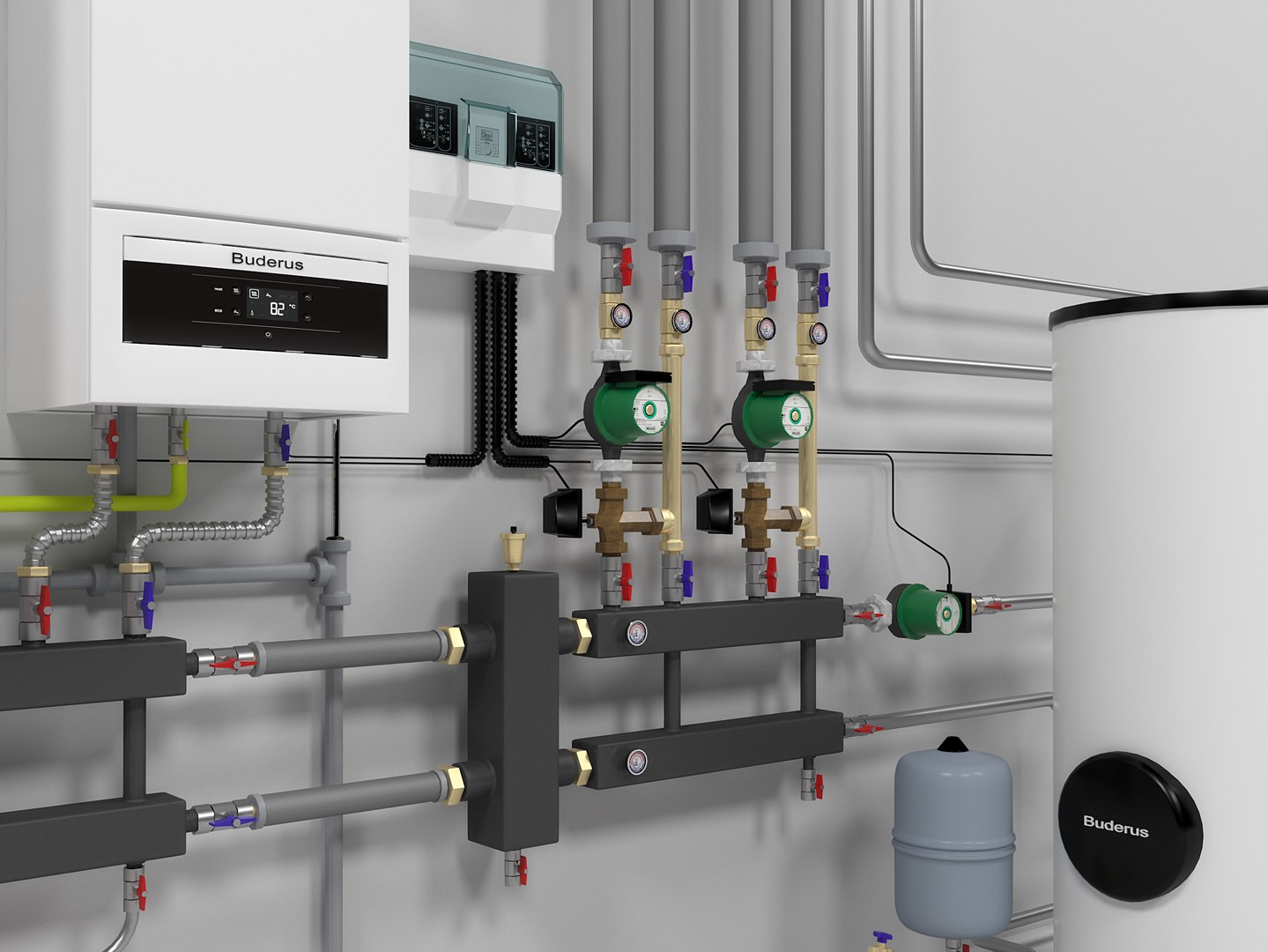 3D Model Buderus Gb062-24 Cascade Heating - TurboSquid 1450655