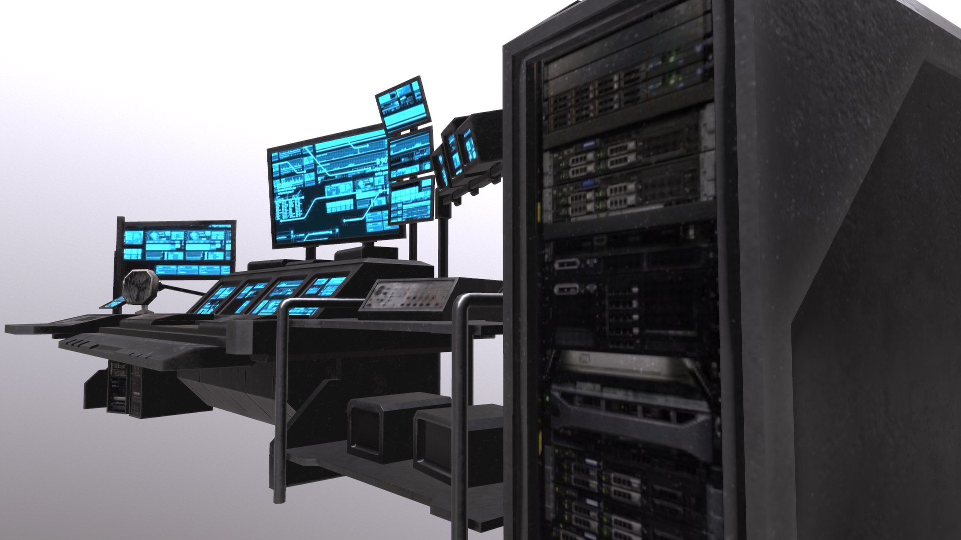 Sci Fi Control Desk 3D Model - TurboSquid 1916309