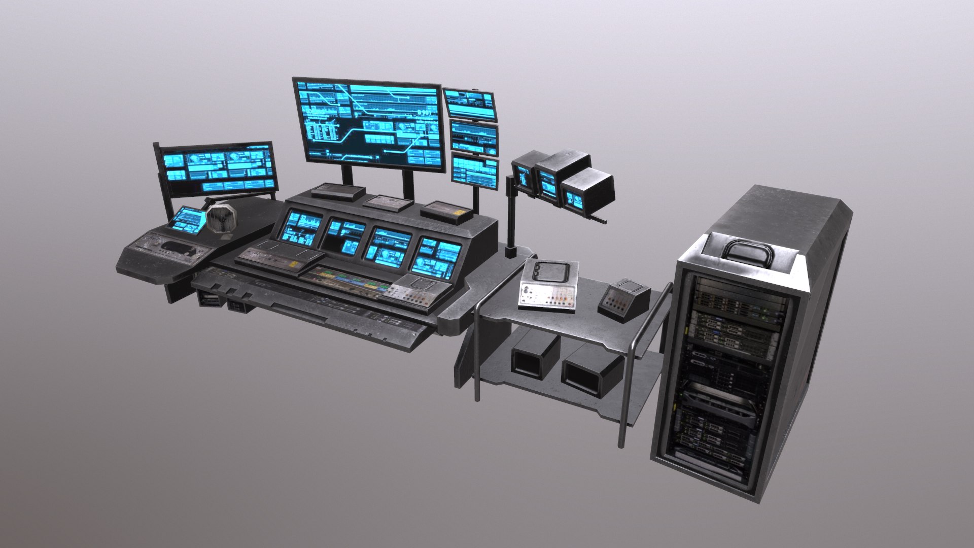 Sci Fi Control Desk 3D Model - TurboSquid 1916309