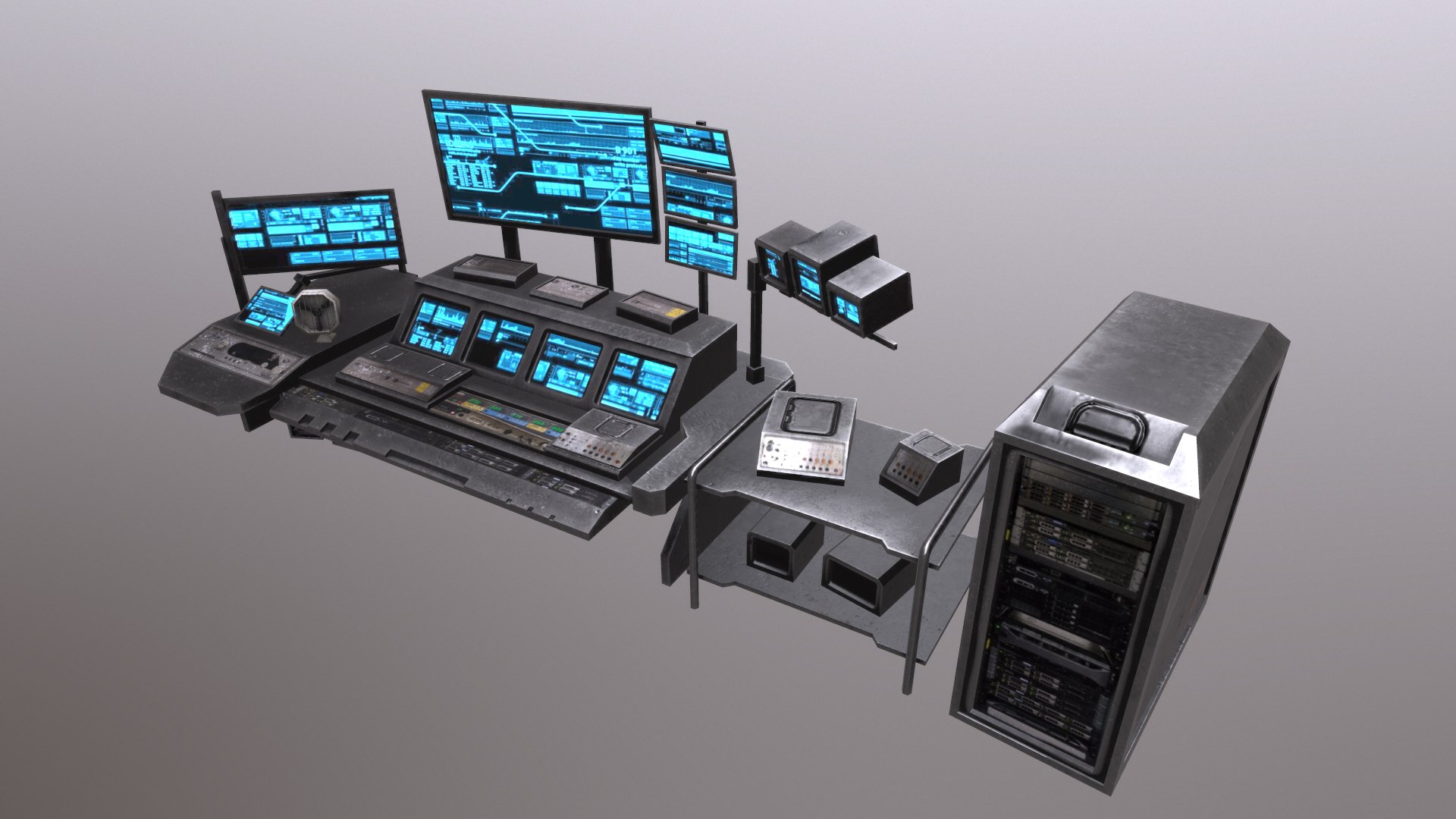 Sci Fi Control Desk 3D Model - TurboSquid 1916309