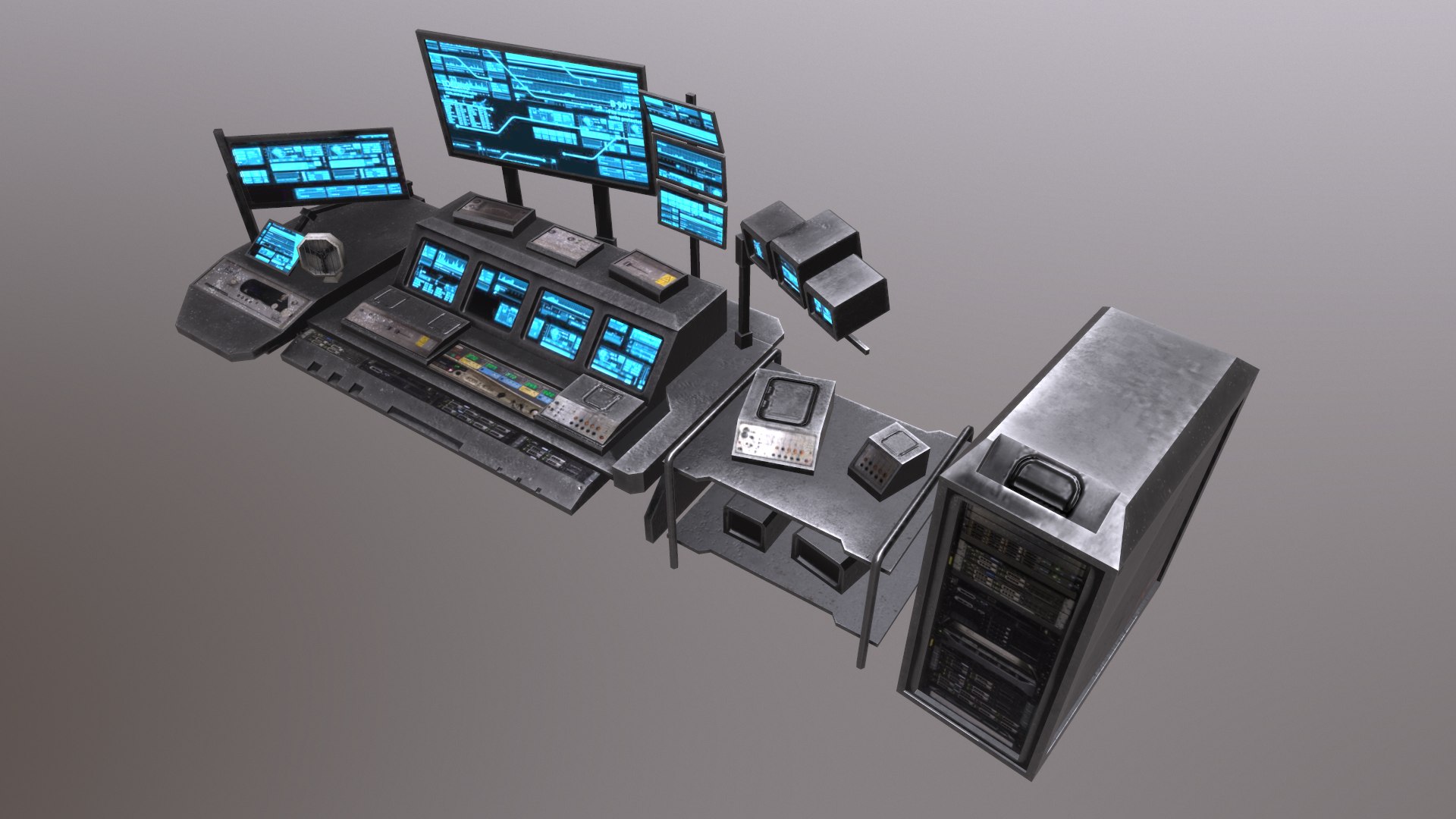 Sci Fi Control Desk 3D Model - TurboSquid 1916309