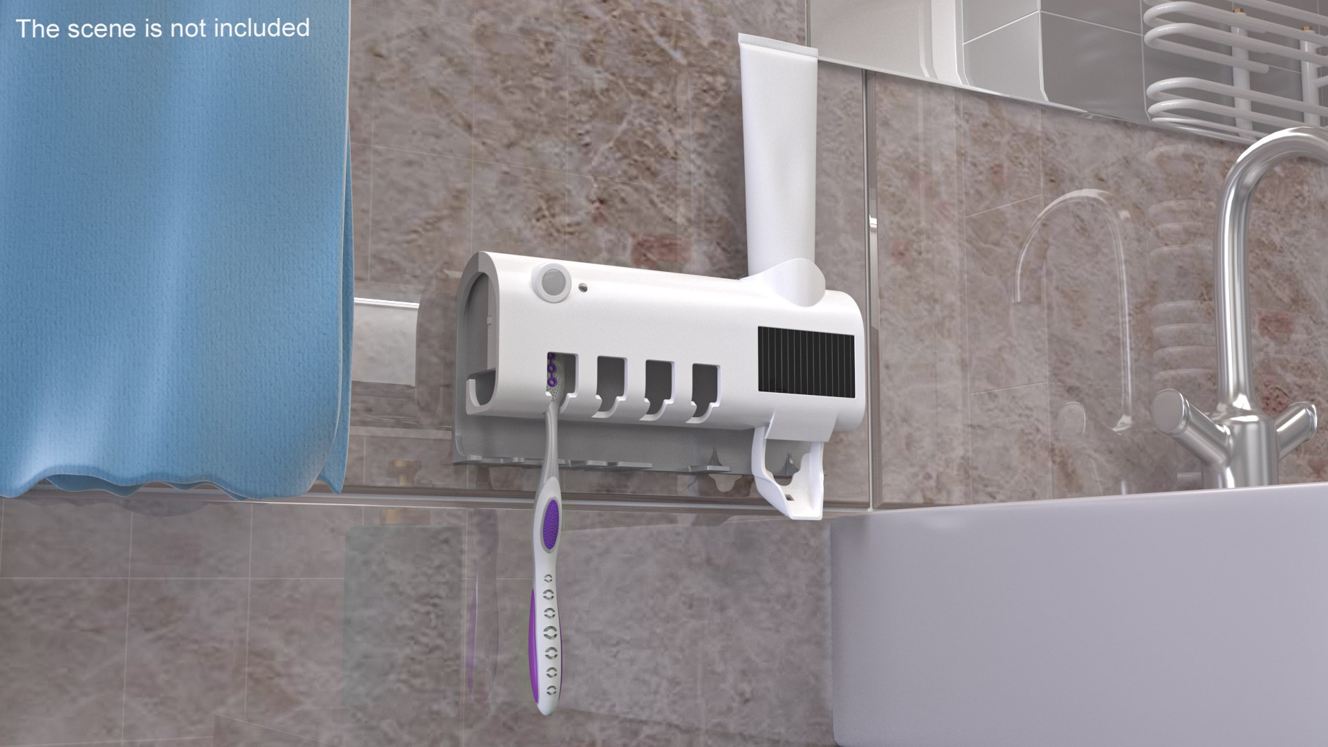 Solar Toothbrush UV Sterilizer With Toothpaste Holder 3D Model ...