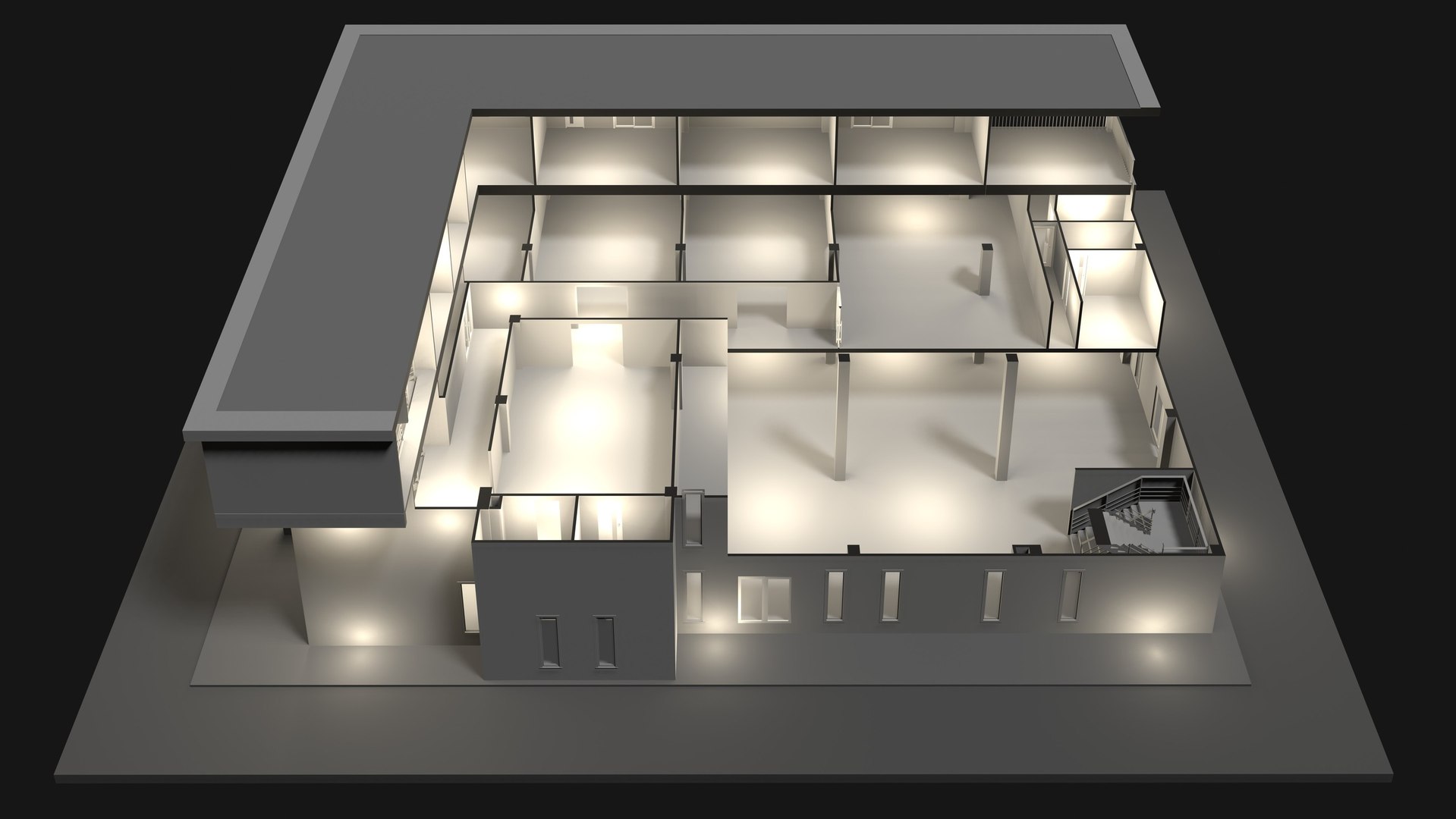 Home Office In Cutaway Section 25-09 3D Model - TurboSquid 2345475