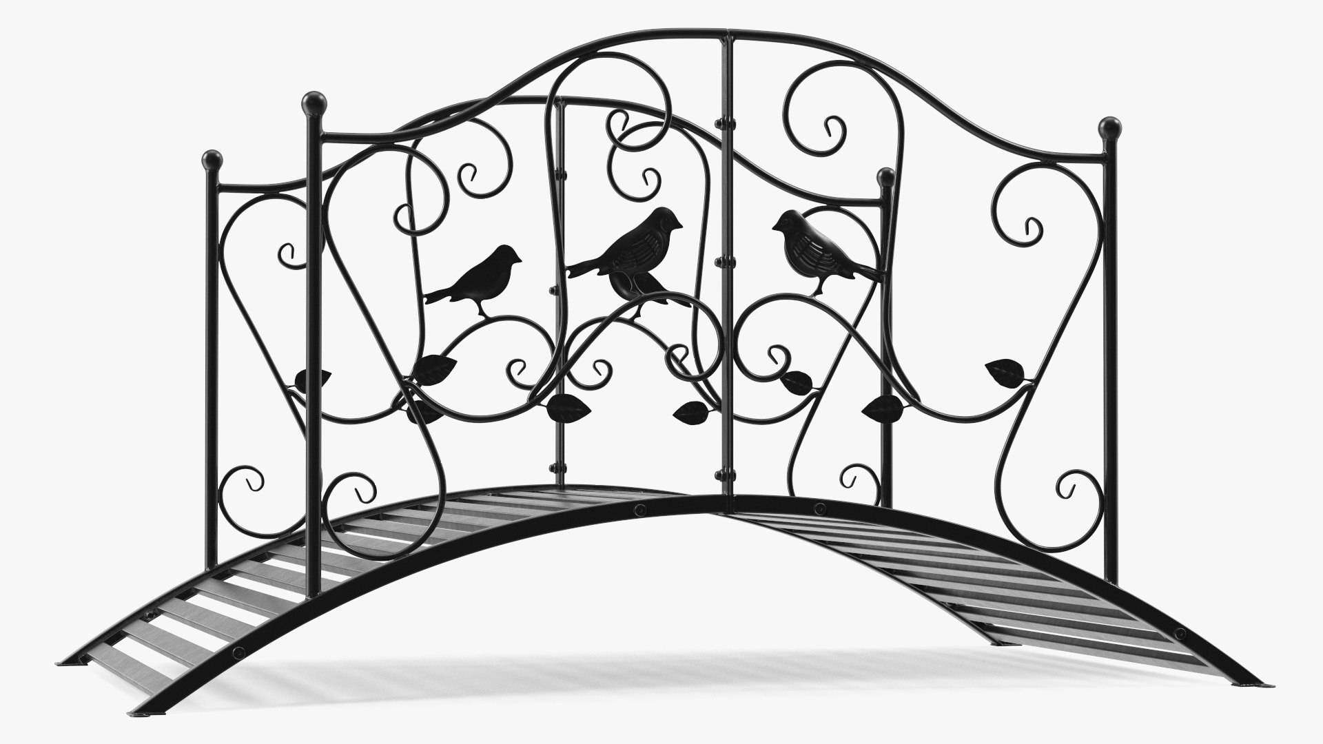 3D Wrought Iron Garden Bridge Black Model - TurboSquid 2185994