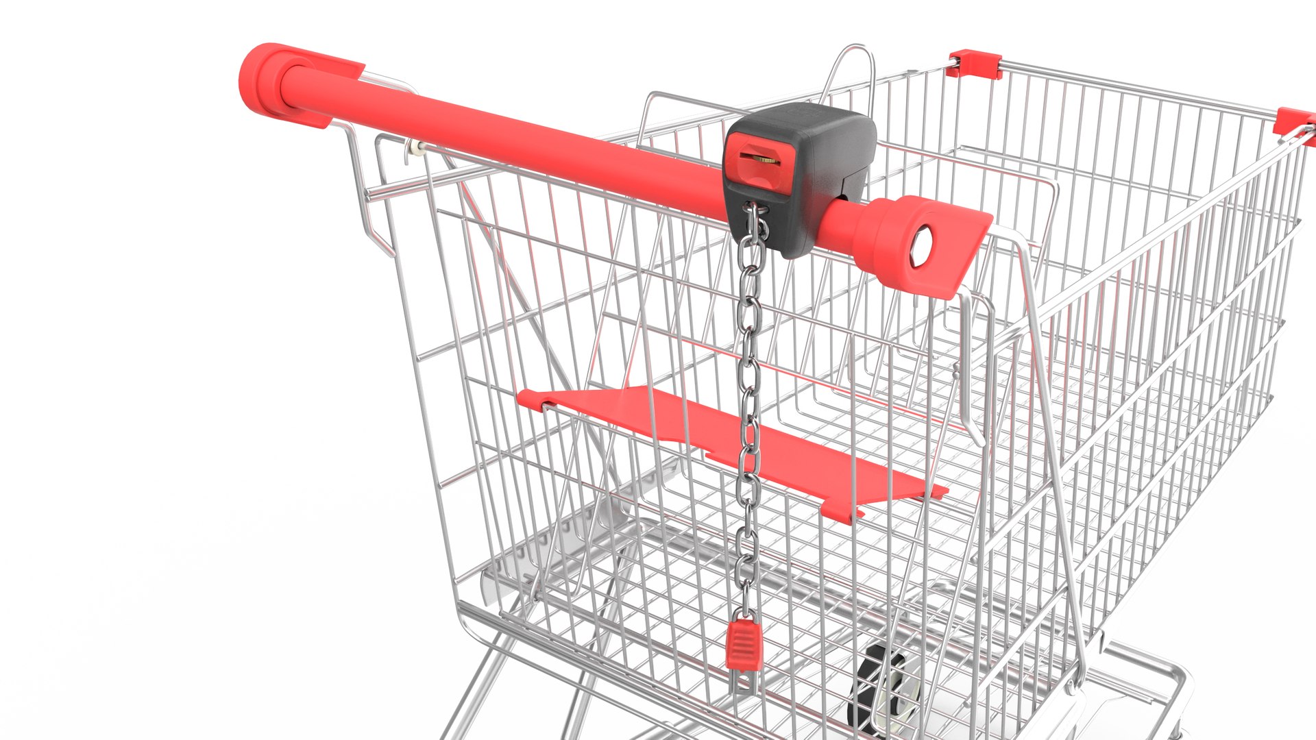 3D Trolley Shopping Cart With Coin Lock System - TurboSquid 2112260