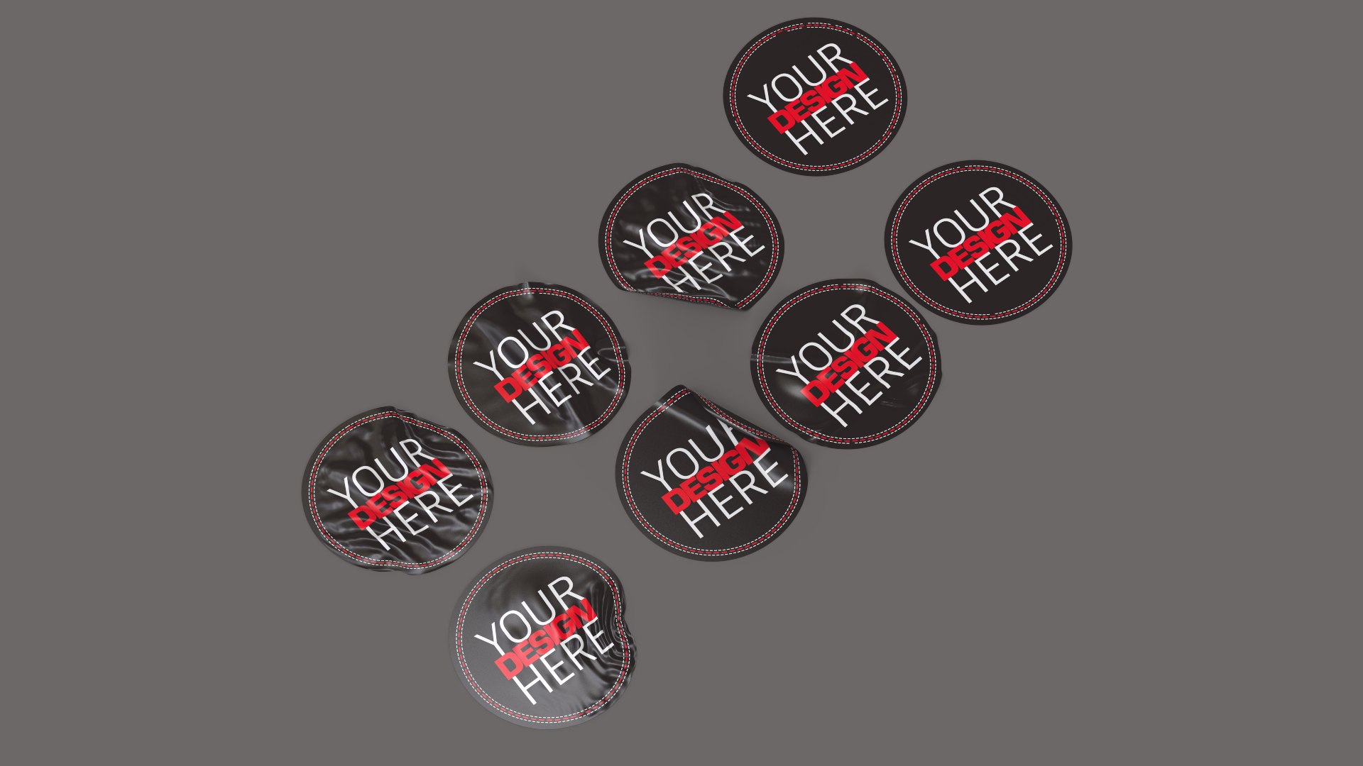 Round Stickers Crumpled 3D Model - TurboSquid 2105180