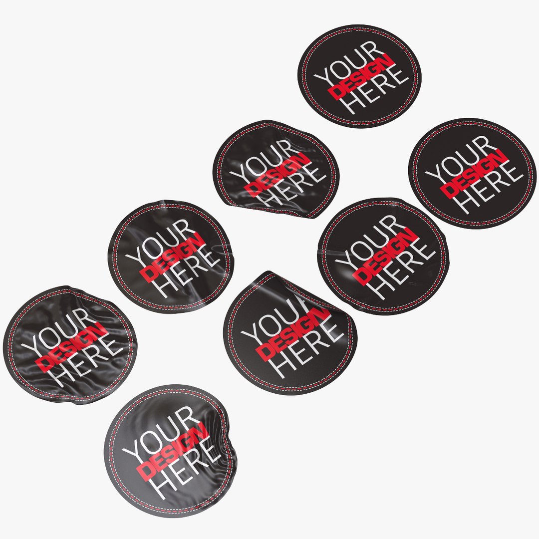 Round Stickers Crumpled 3D model - TurboSquid 2105180