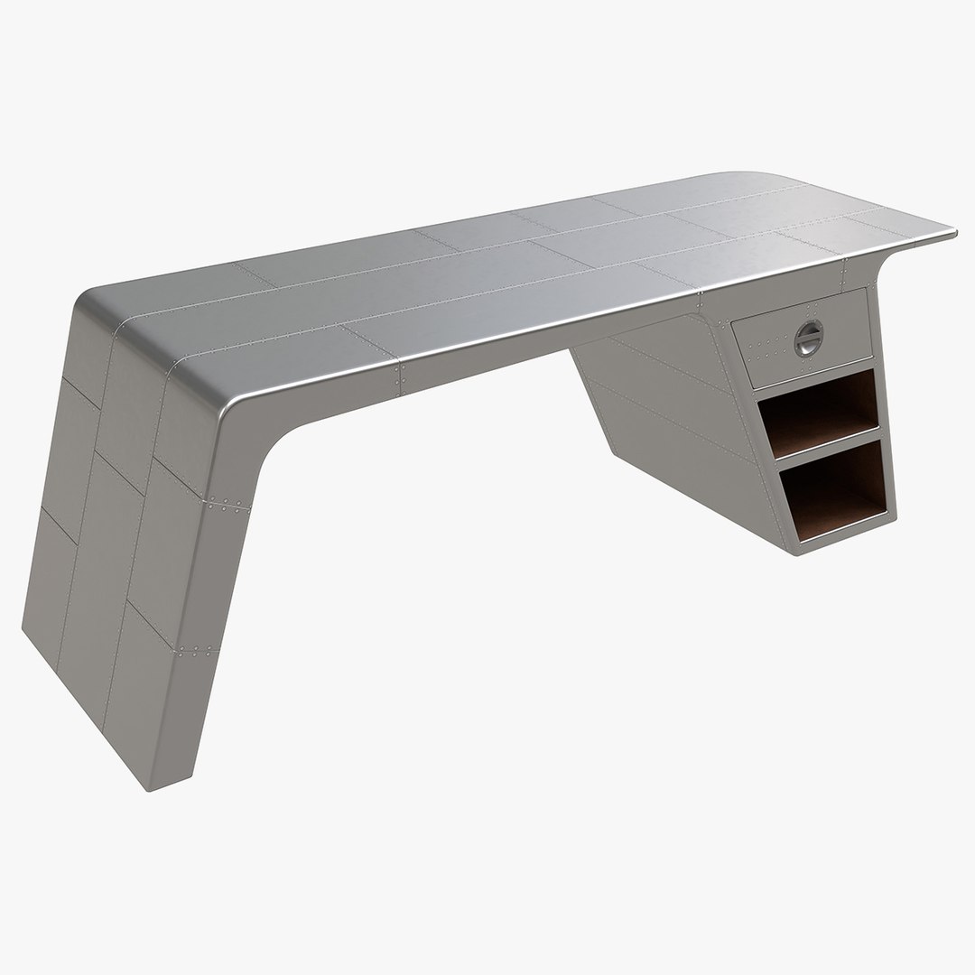 3D Metal Desk with Drawer 01 model - TurboSquid 1988525