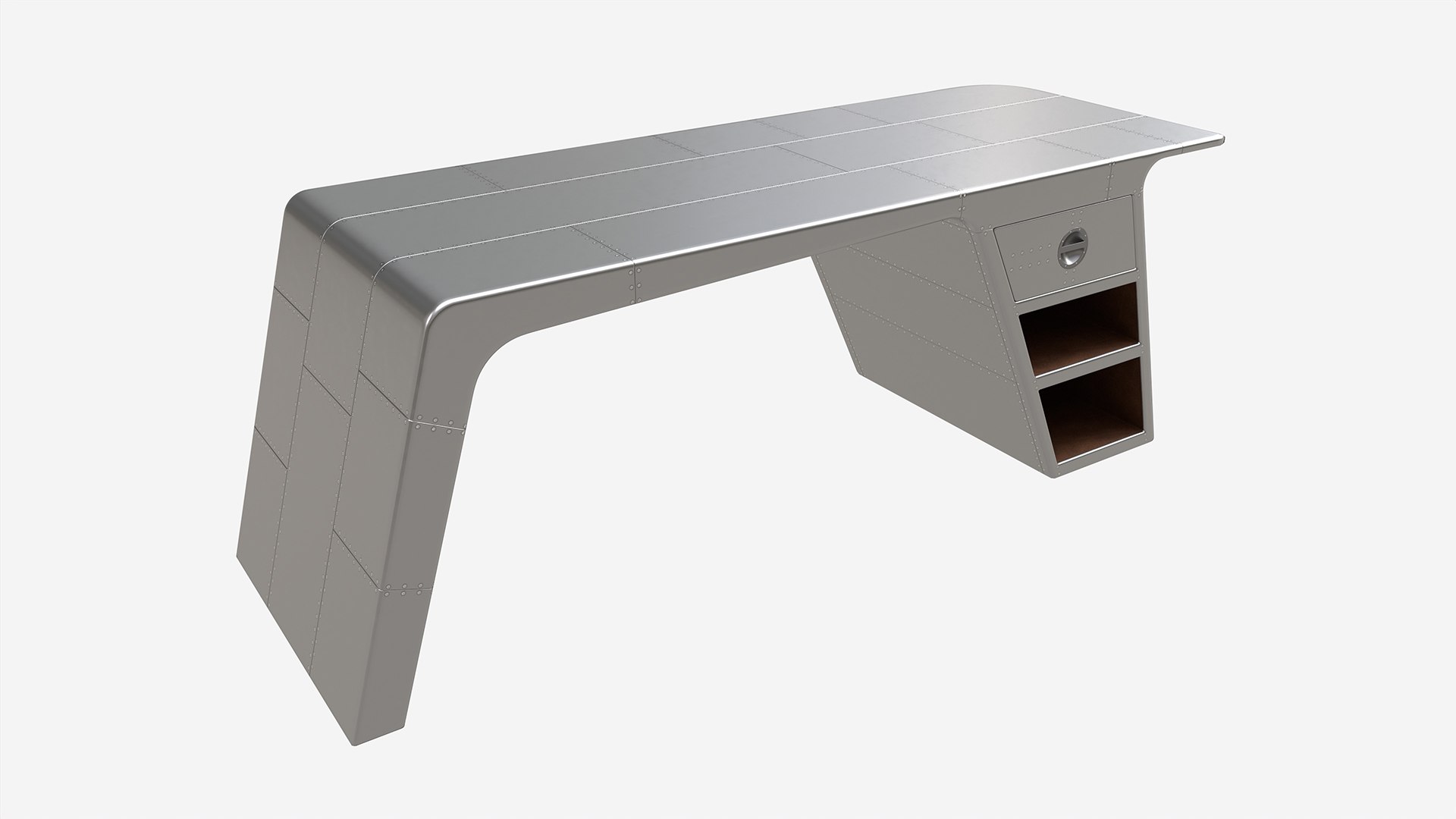 3D Metal Desk With Drawer 01 Model - TurboSquid 1988525