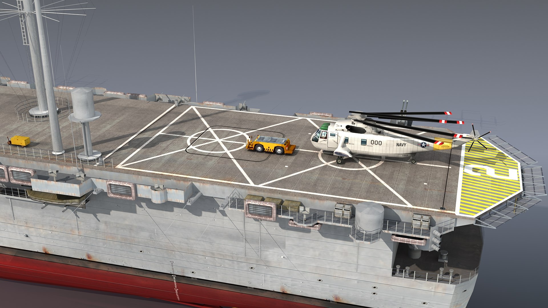 3D USS Arlington AGMR-2 Auxiliary General Major Relay Ship model ...