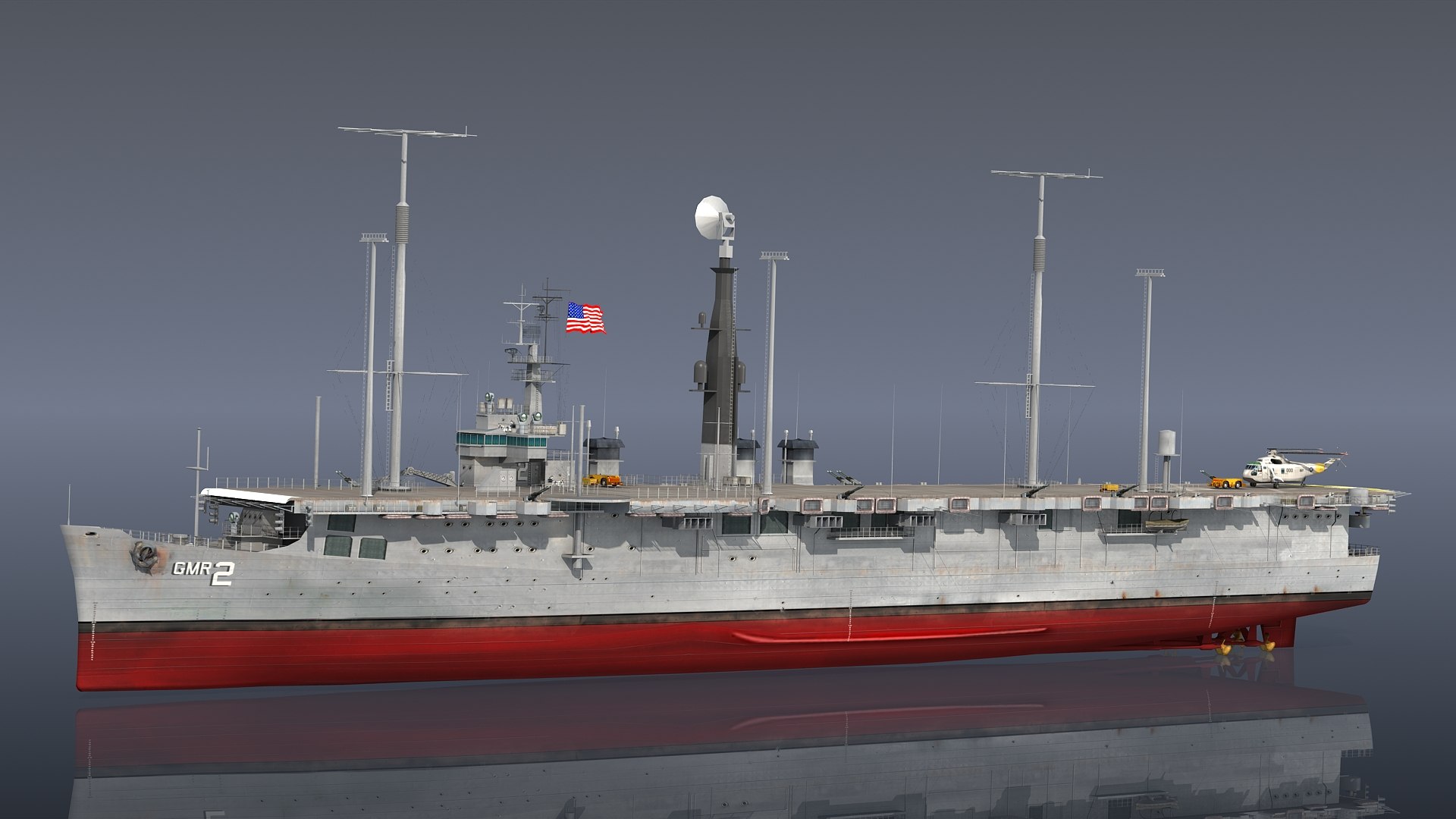 3D USS Arlington AGMR-2 Auxiliary General Major Relay Ship model ...