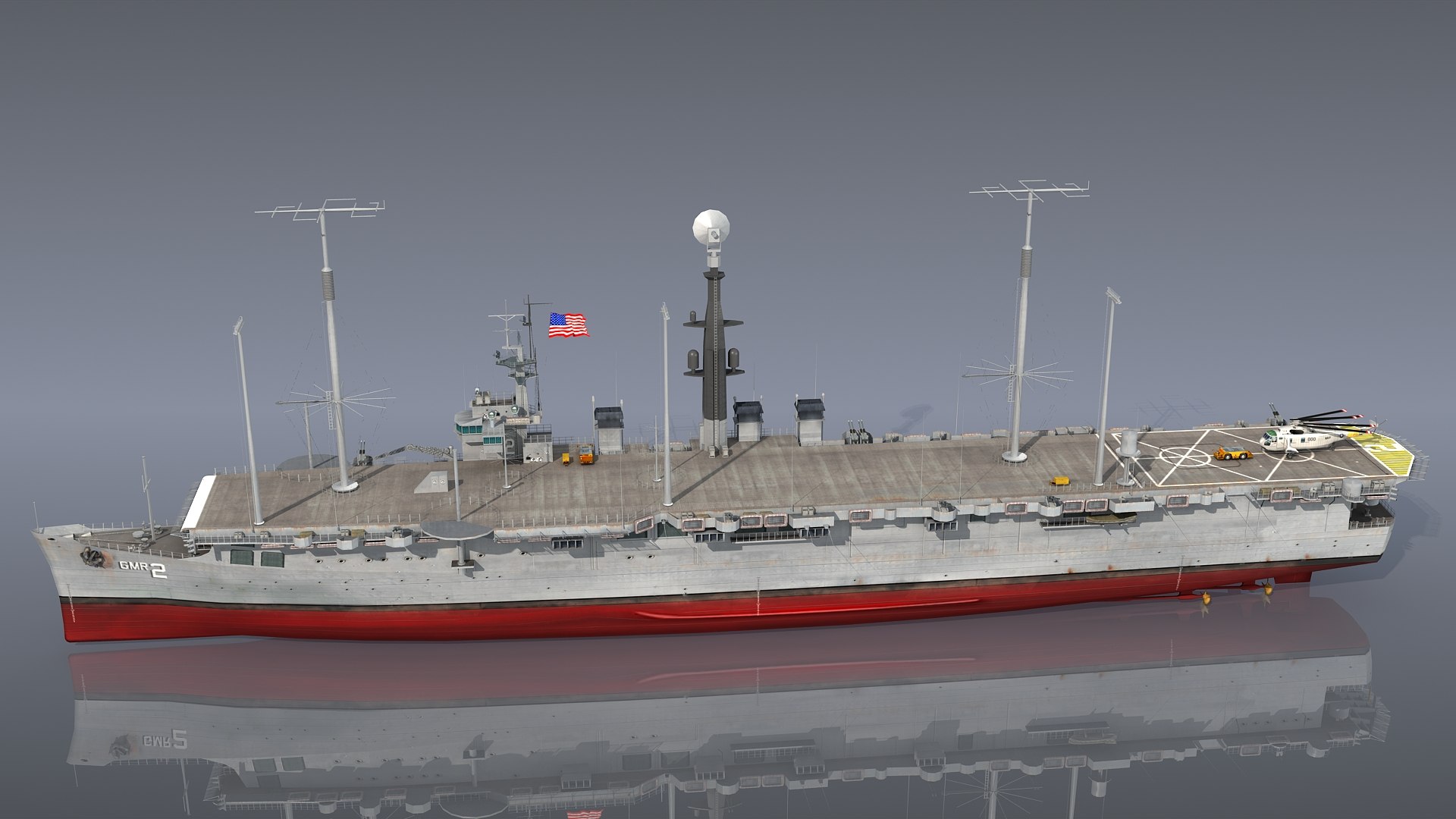 3D USS Arlington AGMR-2 Auxiliary General Major Relay Ship model ...