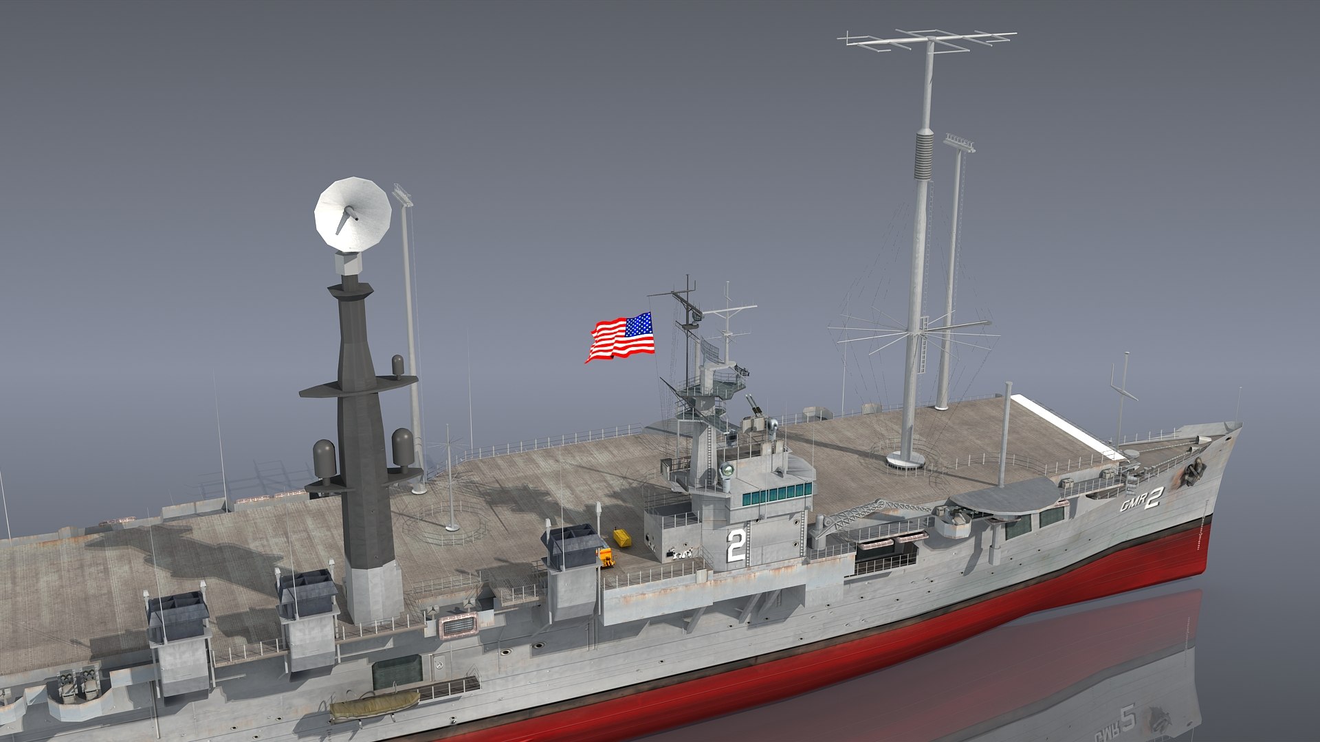 3D USS Arlington AGMR-2 Auxiliary General Major Relay Ship model ...