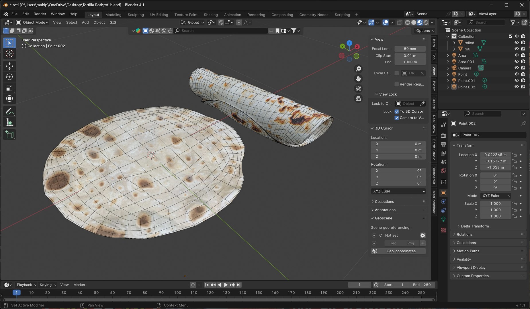 3D Tortilla Roti Bread - TurboSquid 2369610