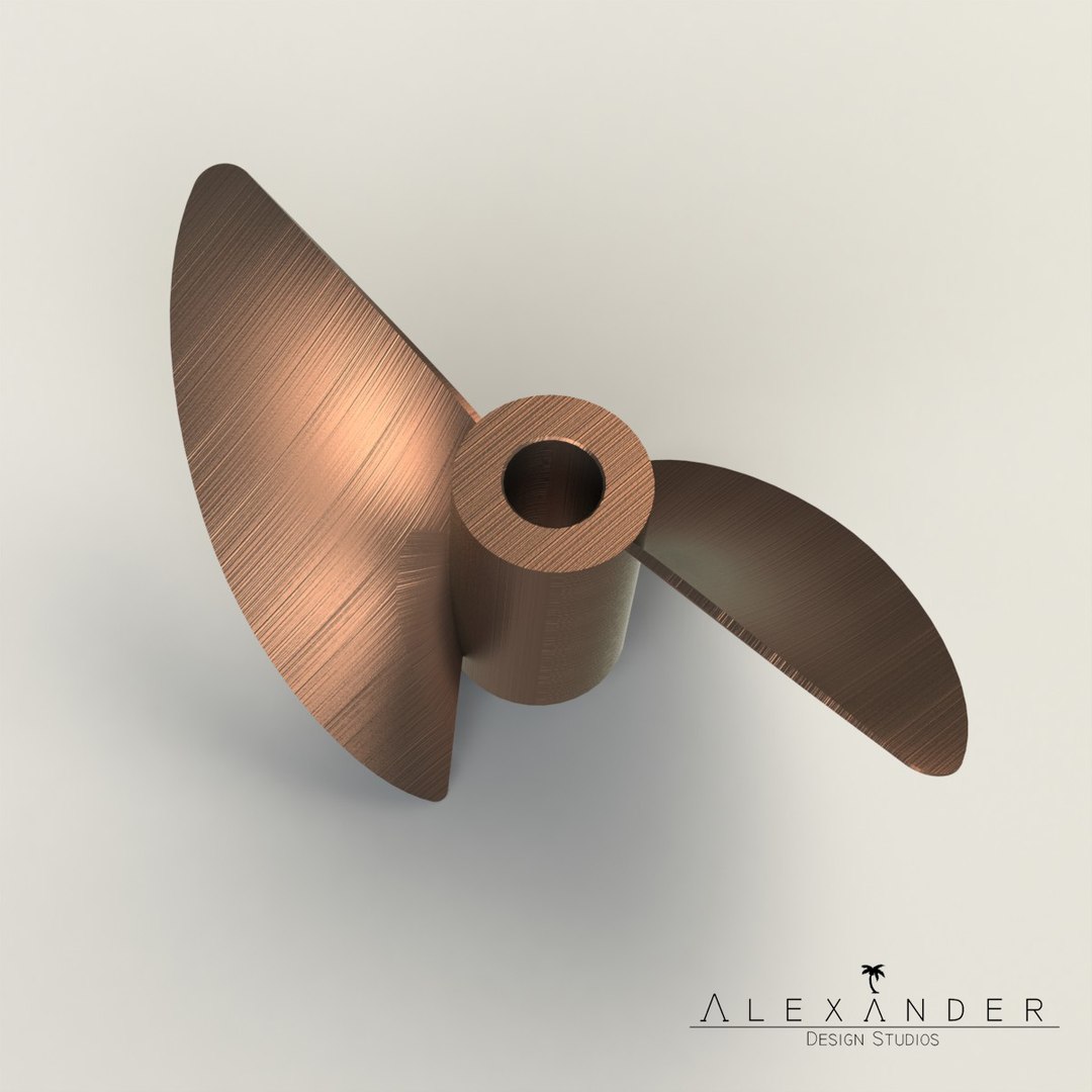 3d set propellers boats