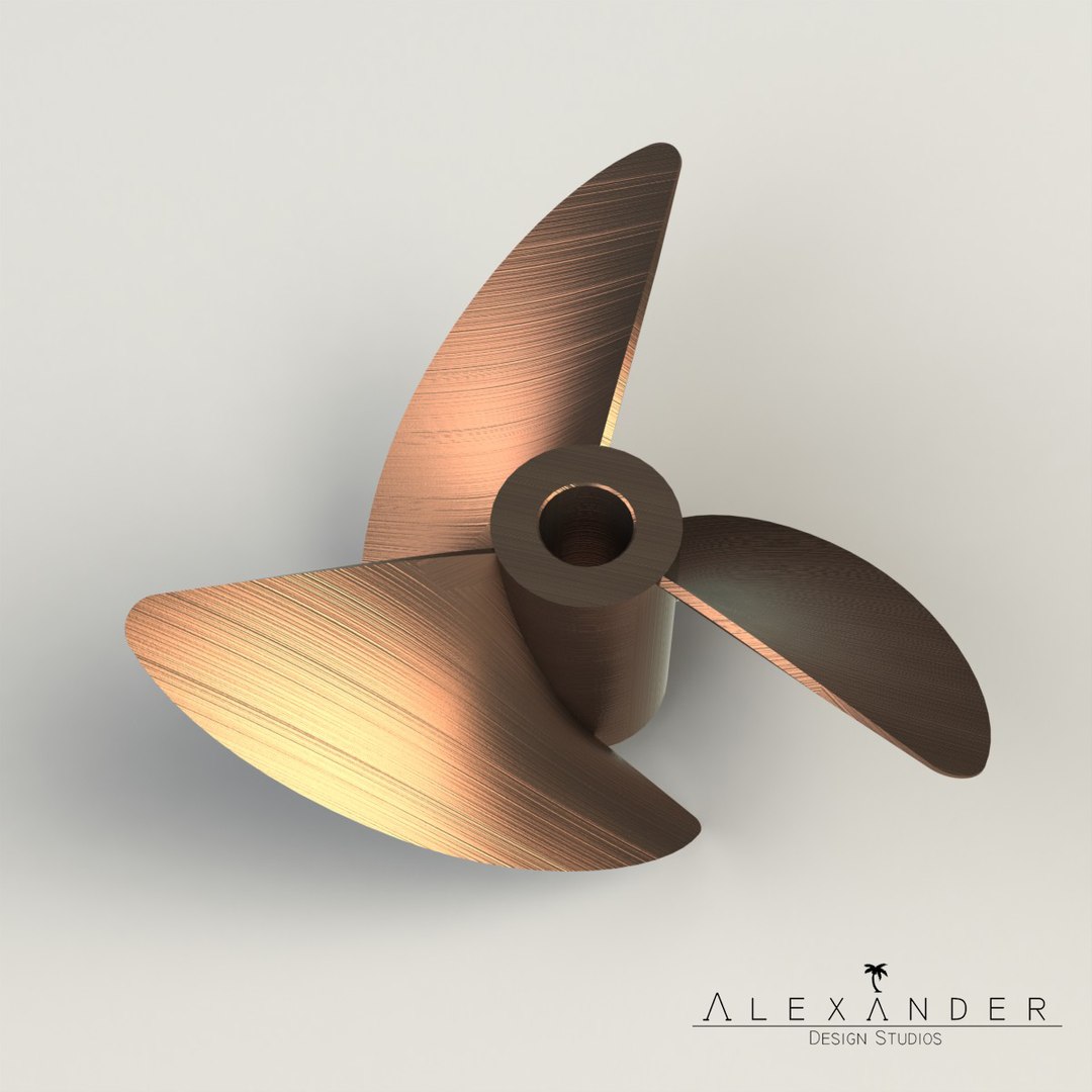 3d set propellers boats