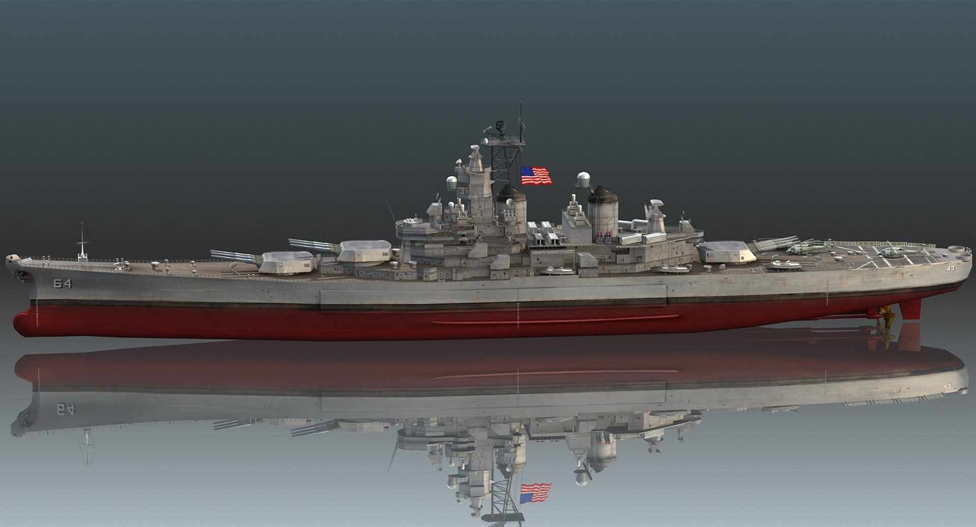 3D Uss Wisconsin Bb - TurboSquid 1317118